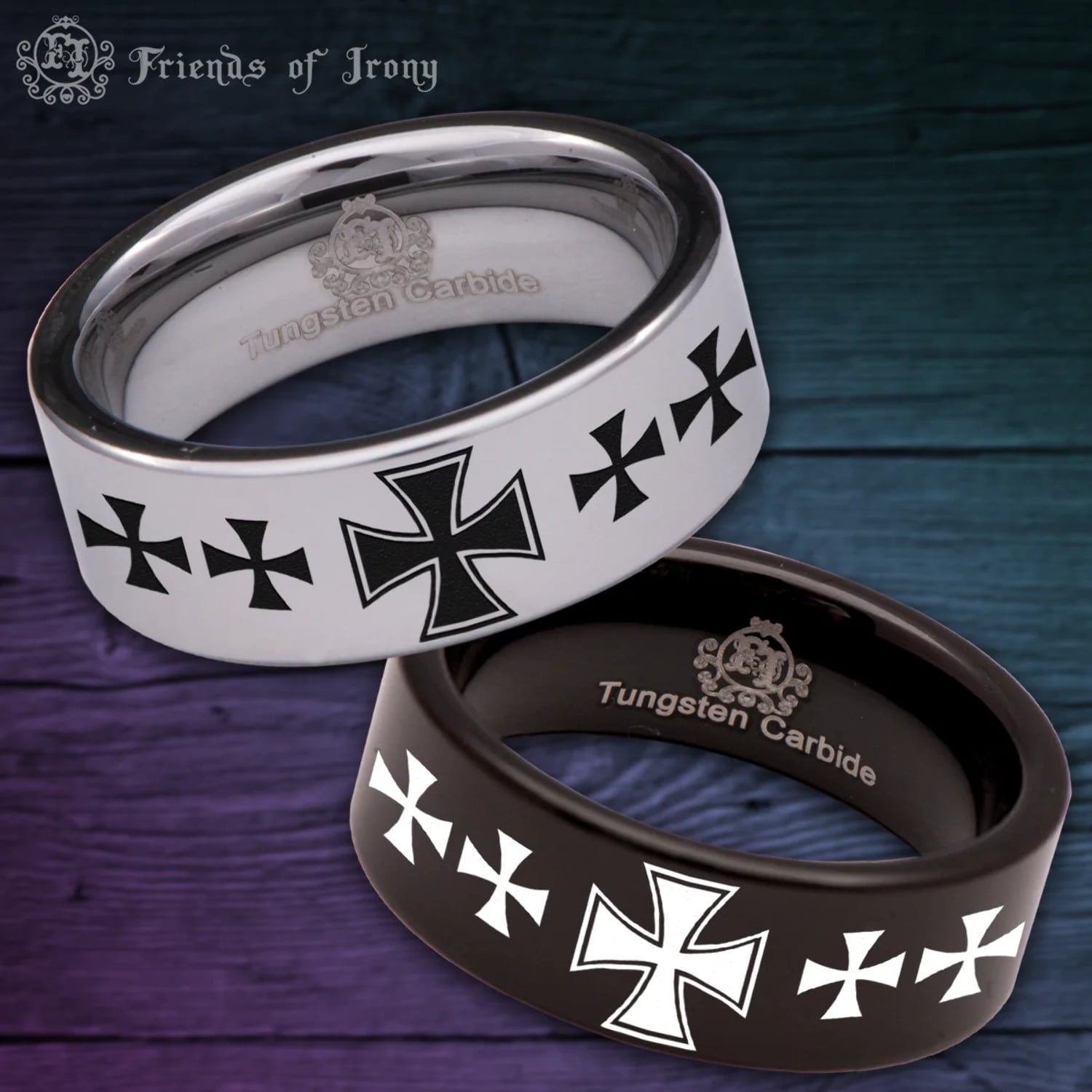 Iron Cross Tungsten Carbide Ring - Walmart.com