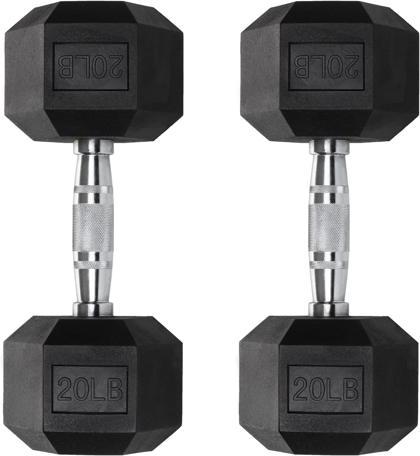 Iron Crush Hex Dumbbells - Heavy Duty PVC Coated Weights, Chrome-Plated ...