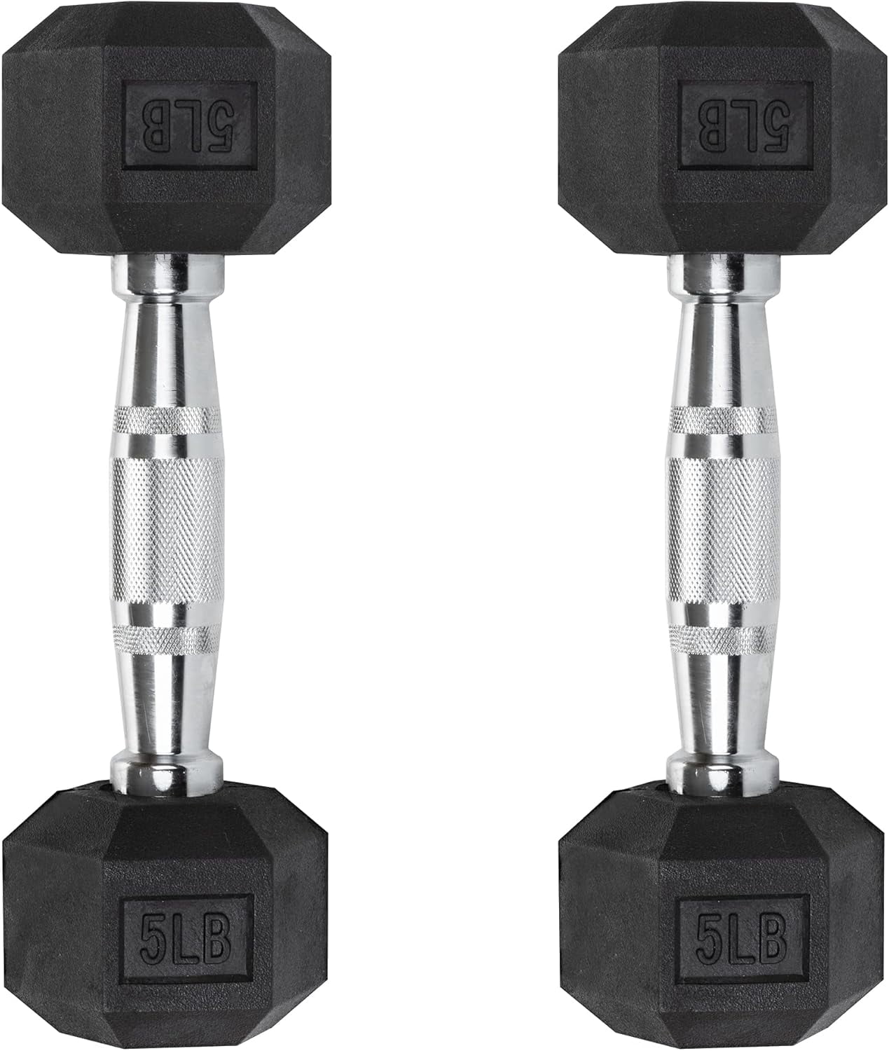 Iron Crush Hex Dumbbells - Heavy Duty PVC Coated Weights, Chrome-Plated ...