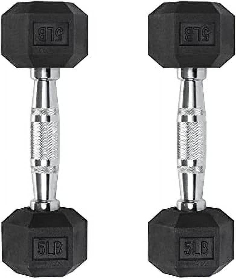 Iron Crush Hex Dumbbells - Heavy Duty PVC Coated Weights, Chrome-Plated ...