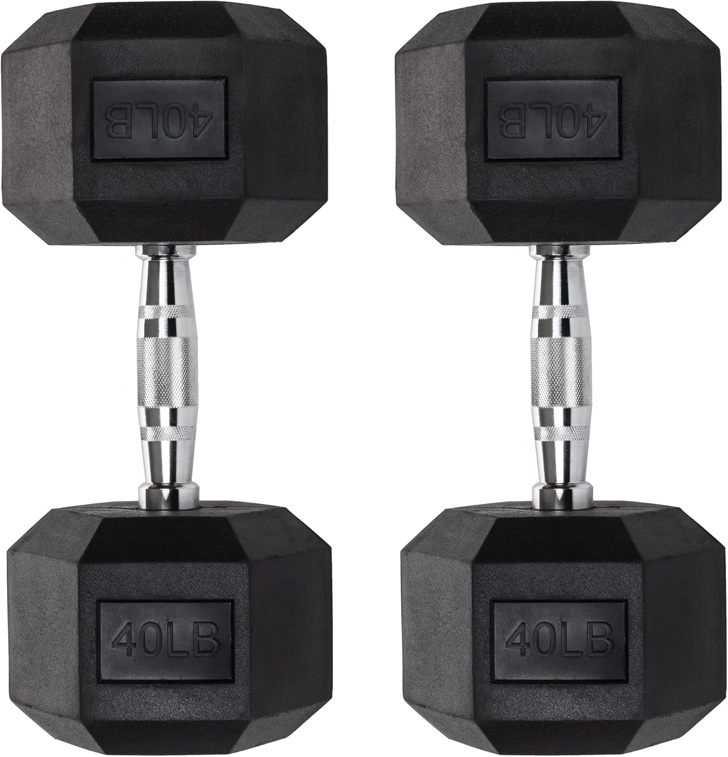 Iron Crush Hex Dumbbells - Heavy Duty PVC Coated Weights, Chrome-Plated ...