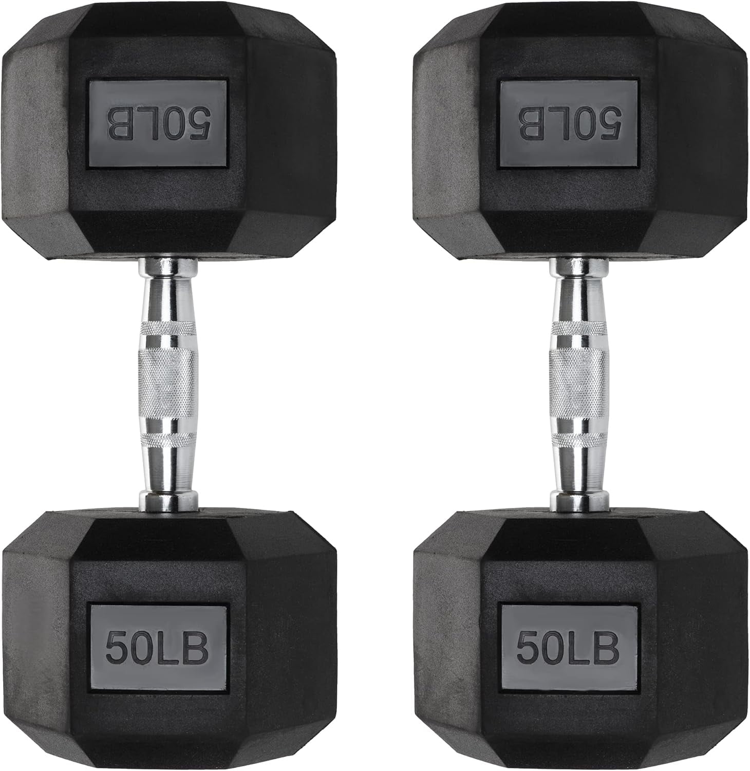 Iron Crush Hex Dumbbells - Heavy Duty PVC Coated Weights, Chrome-Plated ...