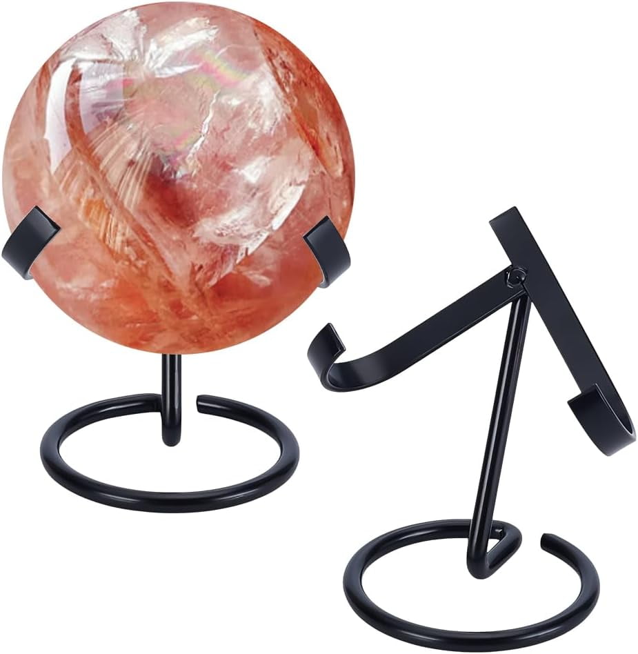 Iron Crystal Ball Stands Raw Gemstone Holder Black 8.05x6.2x88cm ...