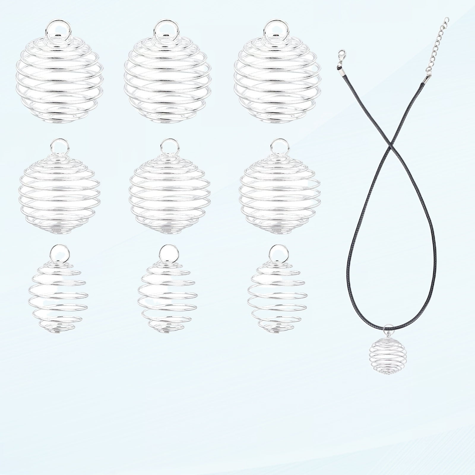 Iron Crystal Necklace Set, 24pcs 3 Sizes Spiral Stone Falling Stone ...