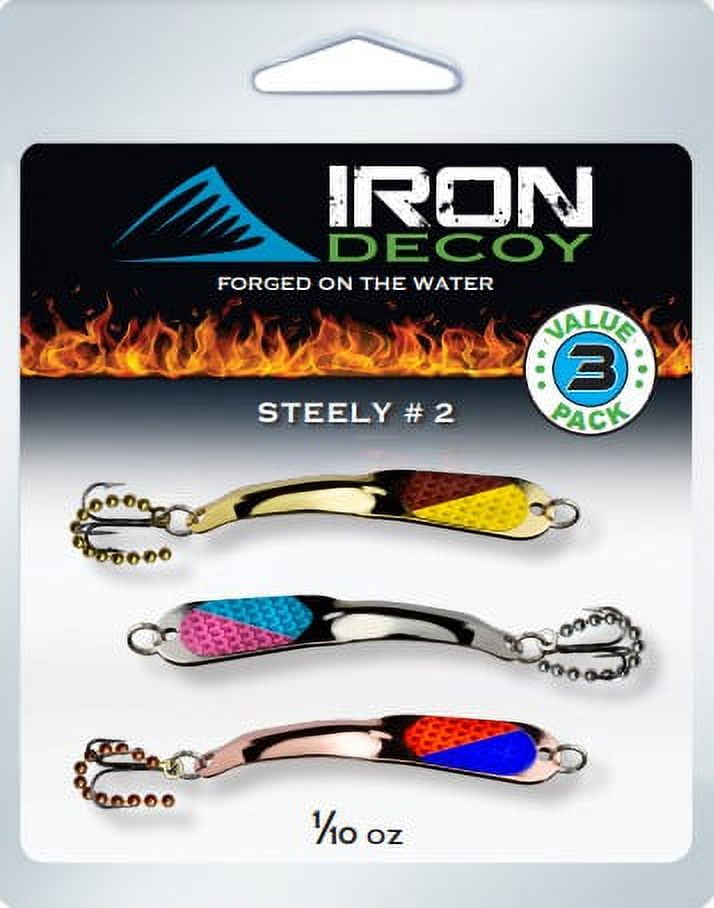 Iron Decoy Steely 2 Tri Pak #1 Three 1/10oz 2in Casting Spoon Lures 3 ...