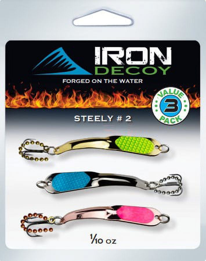 Iron Decoy Steely 2 Tri Pak #2 Three 1/10oz 2in Casting Spoon Lures 3 ...