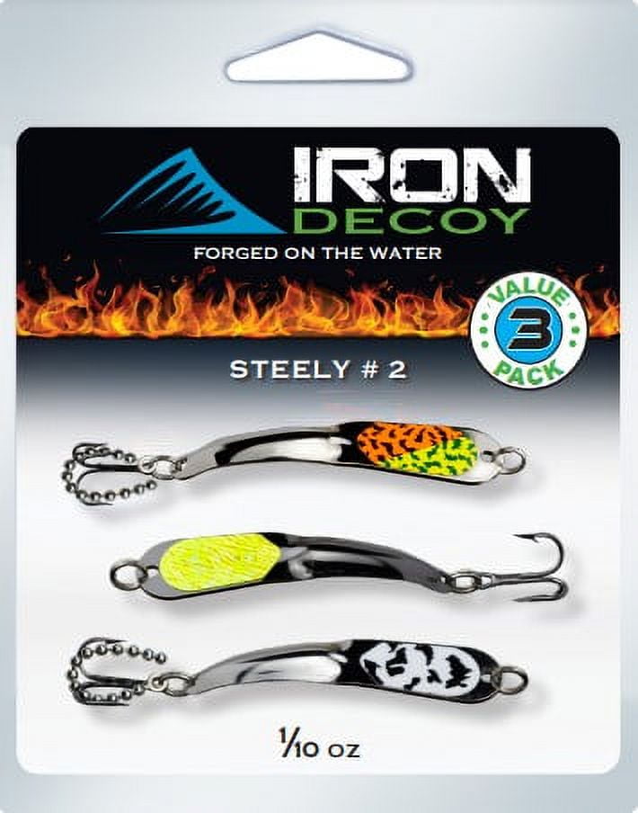 Iron Decoy Steely 2 Tri Pak #3 Three 1/10oz 2in Casting Spoon Lures 3 ...