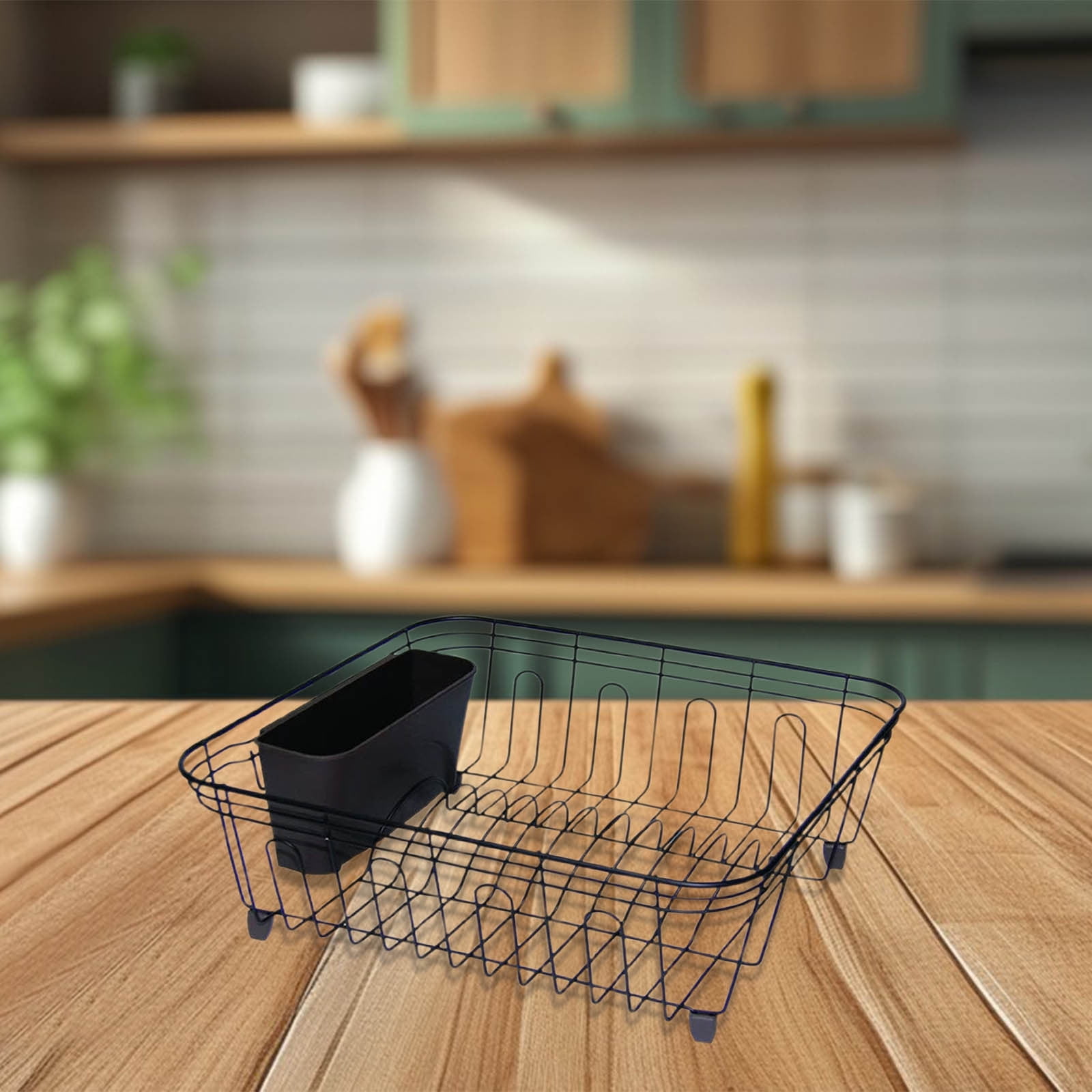 Iron Dish Drying Rack for Kitchen Countertop,Single Dish Drainer with ...