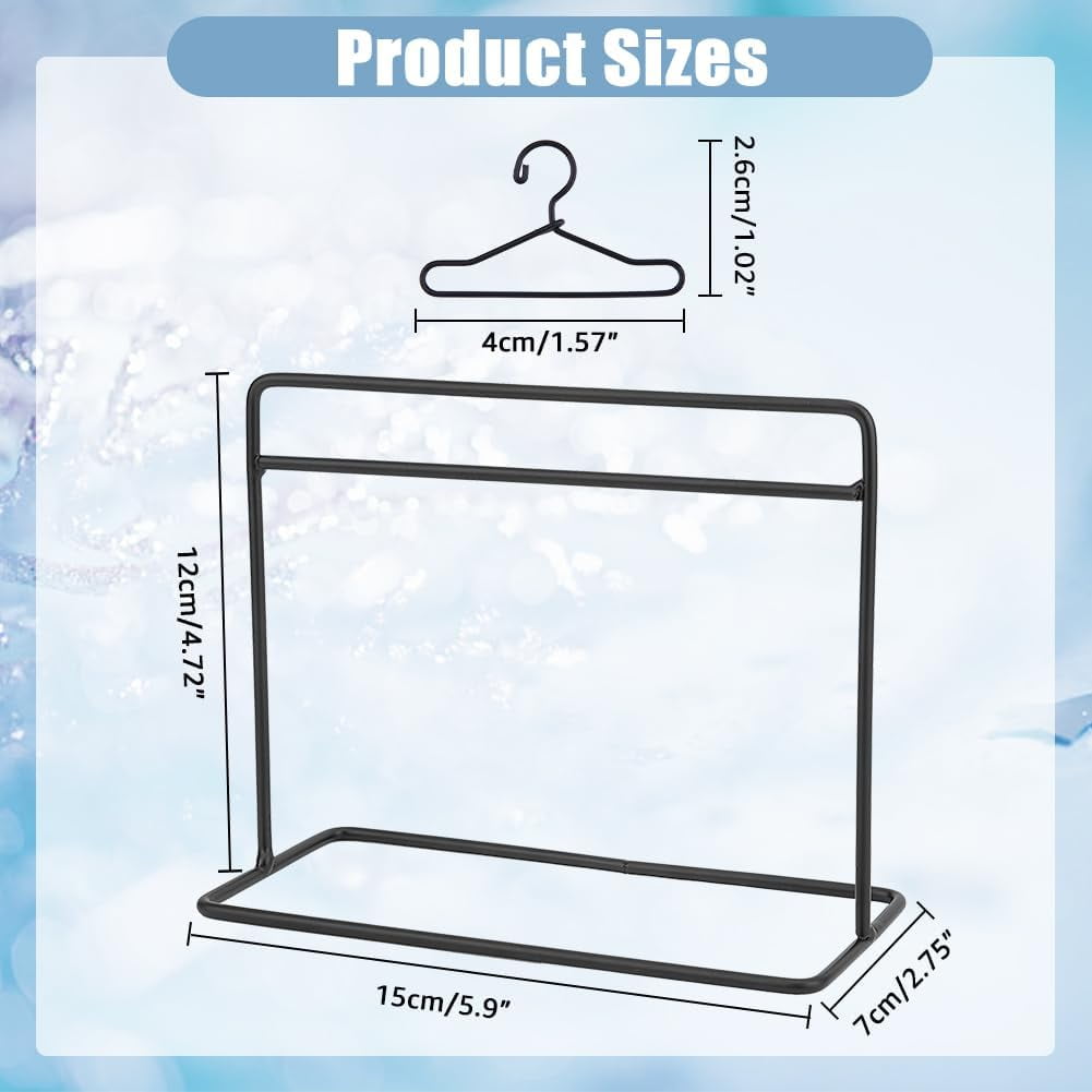 Iron Doll Clothes Rack HangersSet 150x70x120mm Black Mini Metal ...