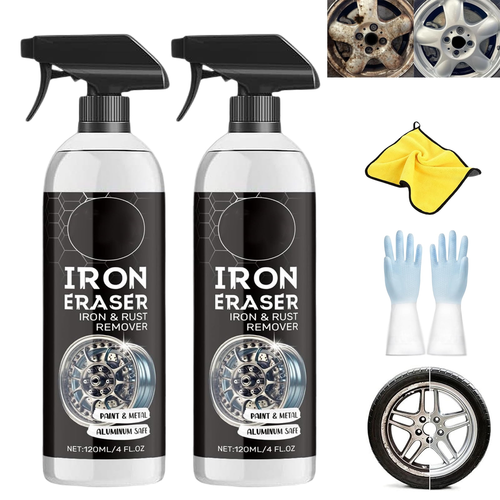Iron Eraser Iron and Rust Remover, Car Rust Removal Spray, Irons Powder ...