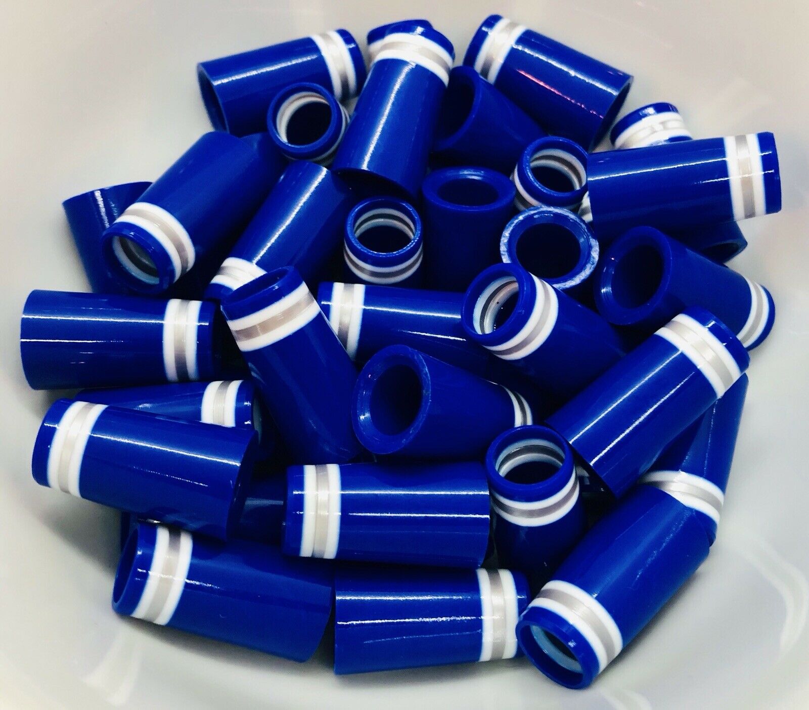 Iron Ferrules - Blue with Silver and White Rings - 1 Inch - Walmart.com