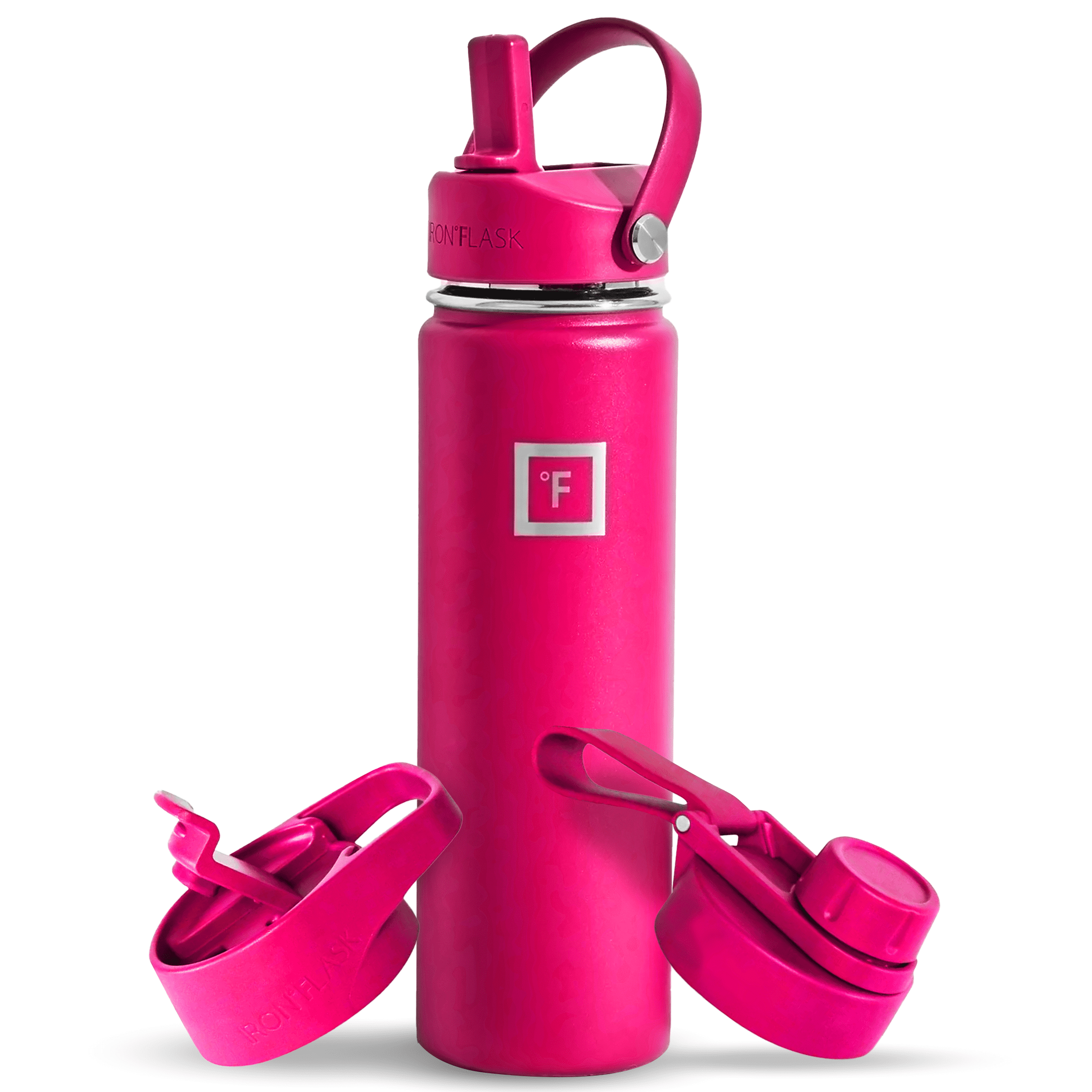 Iron Flask Stainless Steel Water Bottle 22 oz Orchid Pink with 3 Lids ...