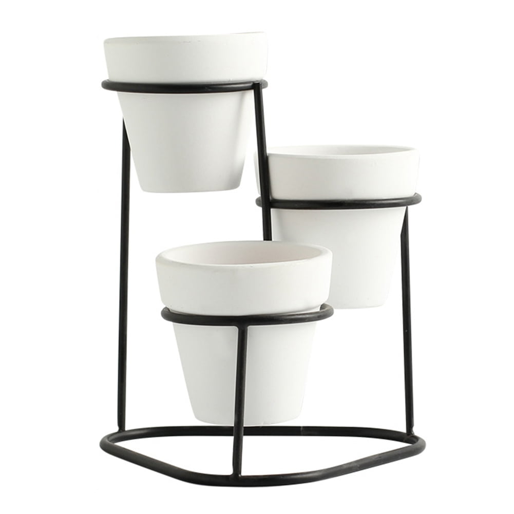 Iron Flower Pot Non-Porous Stoneware Flower Pot, Ceramic Succulent ...