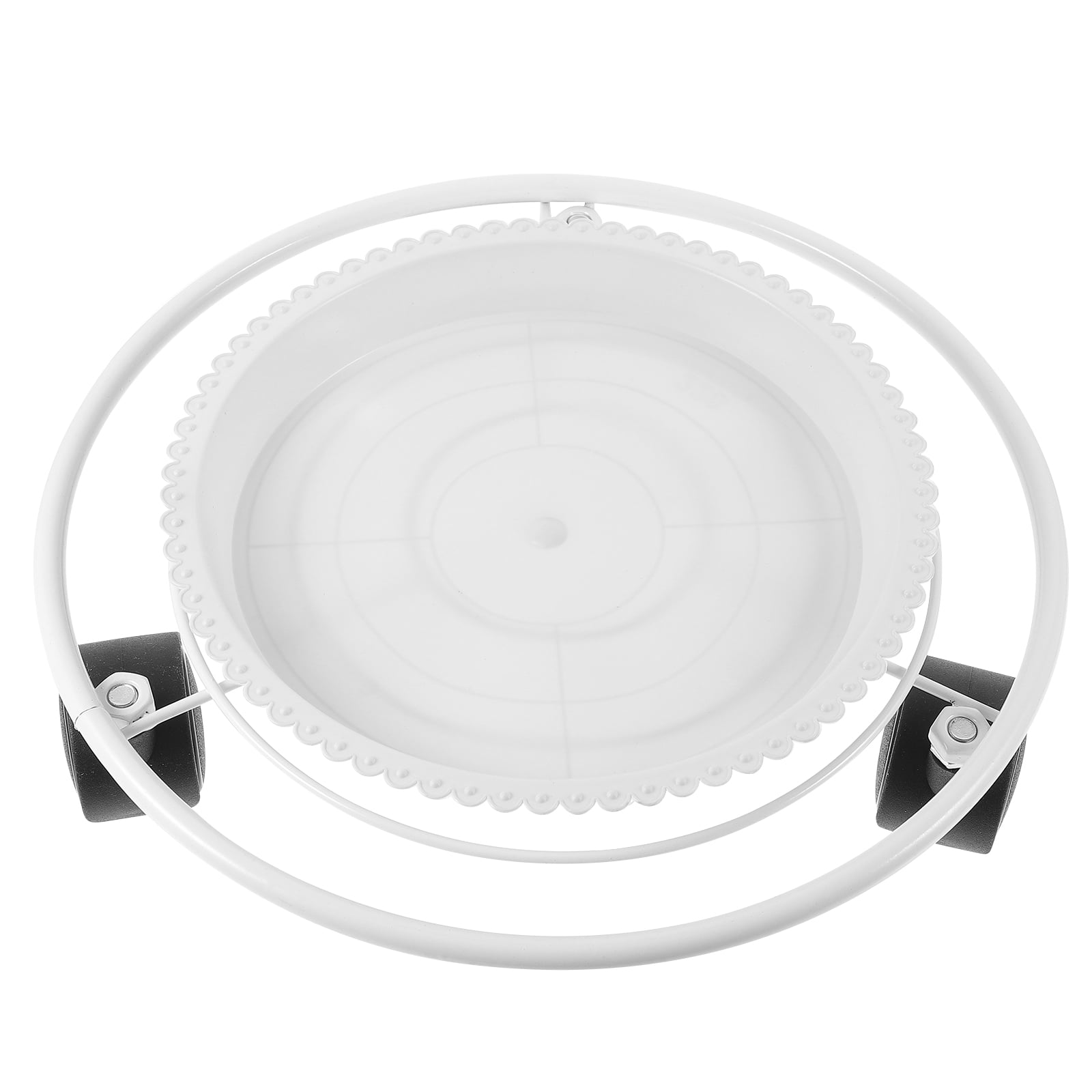 Iron Flower Stand with Wheels Plant Shelf Indoor Flowerpot Base Can ...