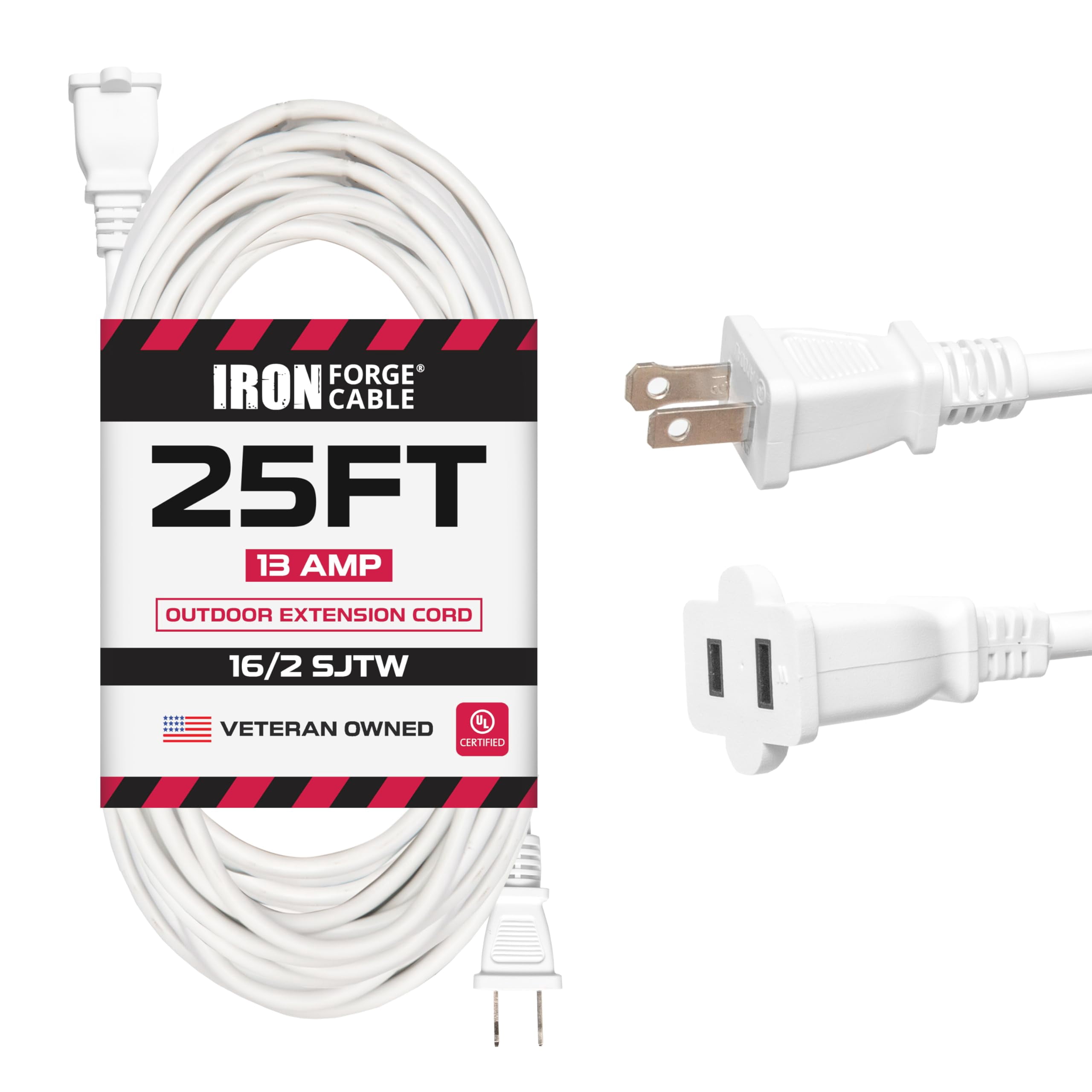Iron Forge Cable 2 Prong Outdoor Extension Cord 25 ft, 16/2 SJTW 25 ...