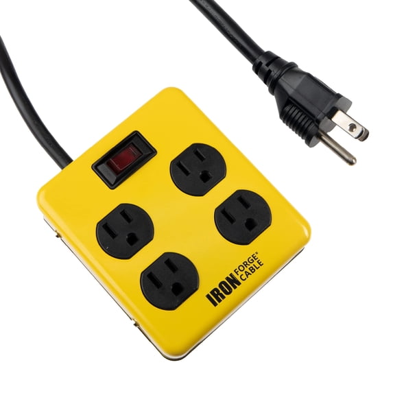 Iron Forge Cable 4 Outlet Heavy Duty Surge Protector Power Strip with ...