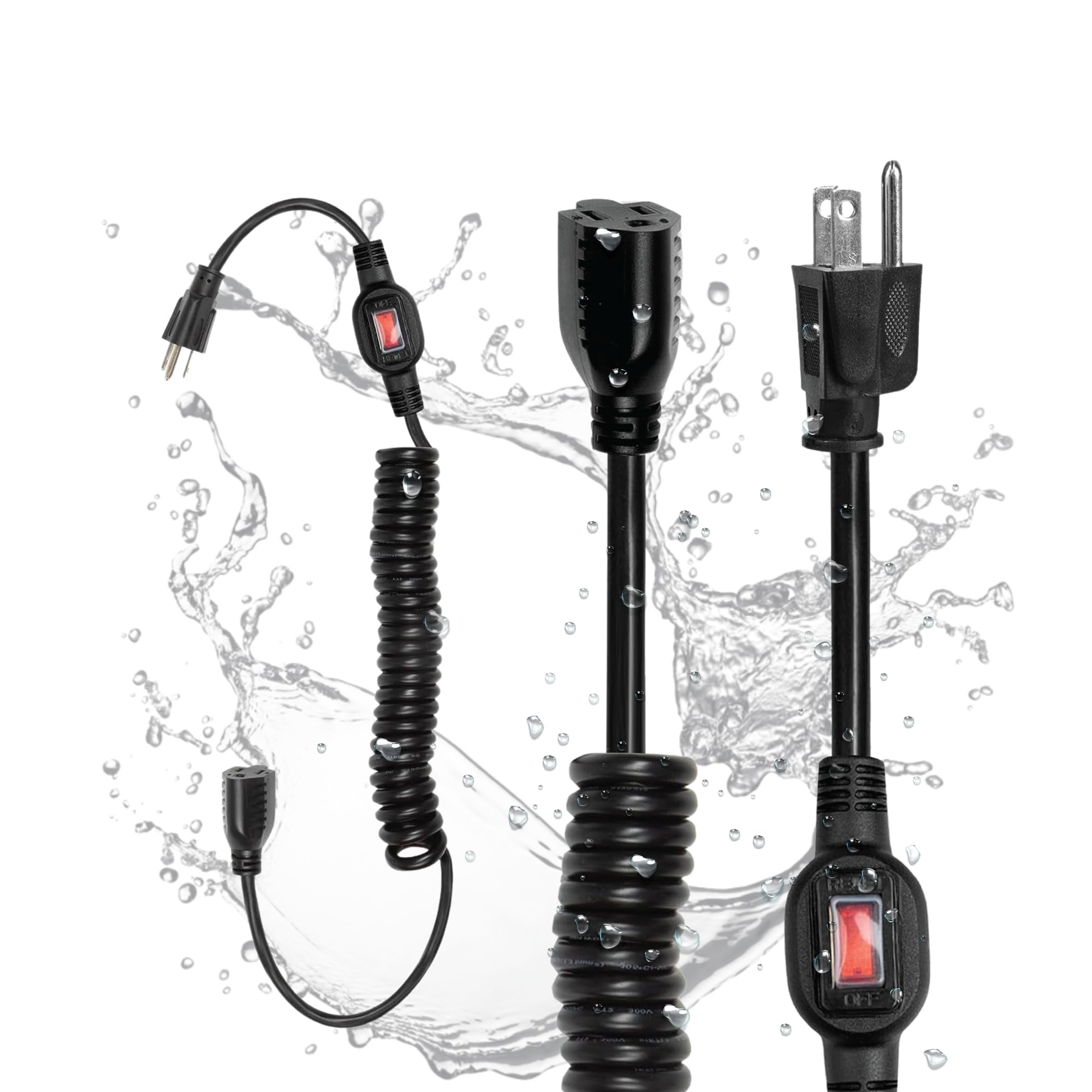 Iron Forge Cable SJEOW 22.2 ft Black Outdoor Coiled Extension Cord with ...