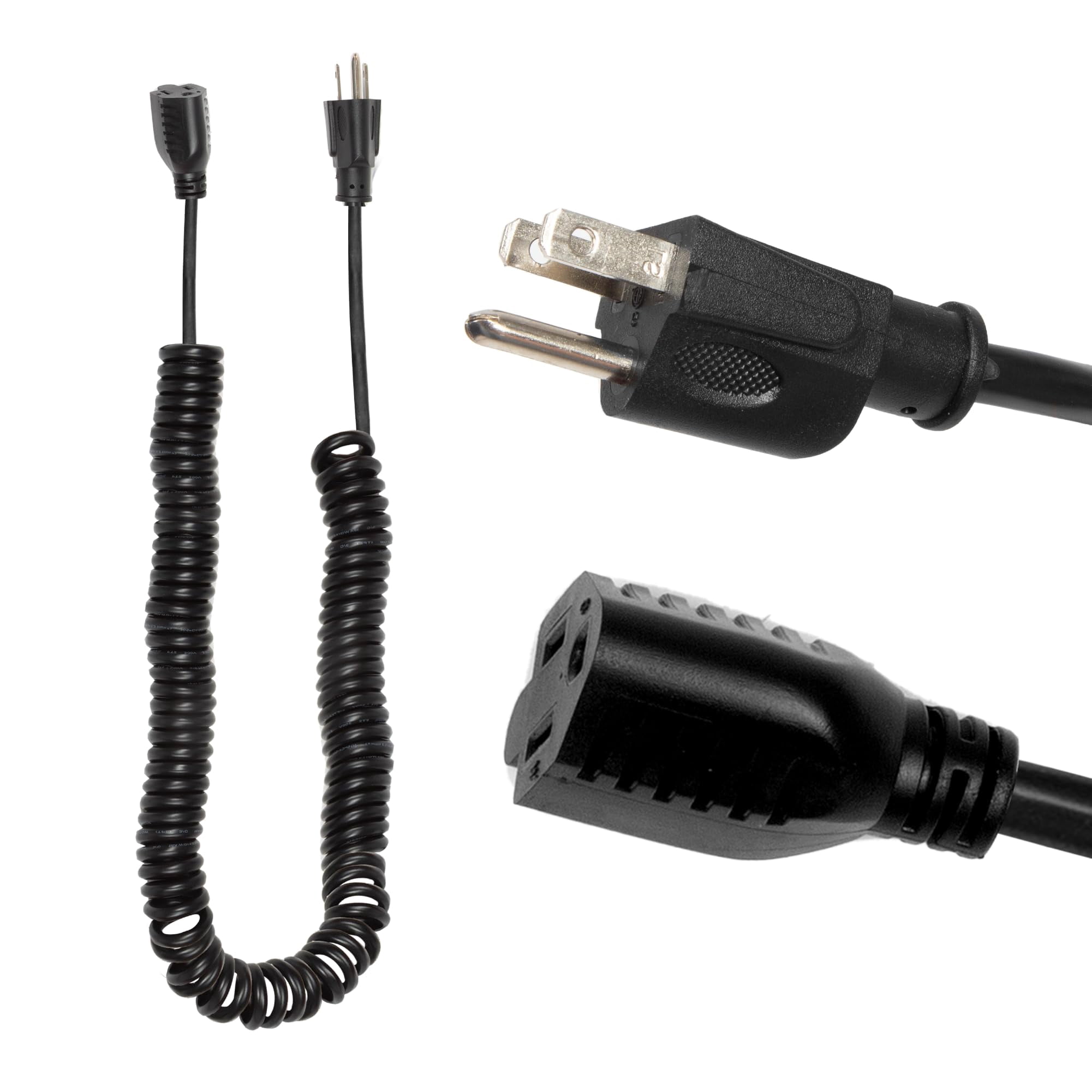 Iron Forge Cable SJEOW Black Outdoor Coiled Extension Cord 11.5 ft, 16/ ...