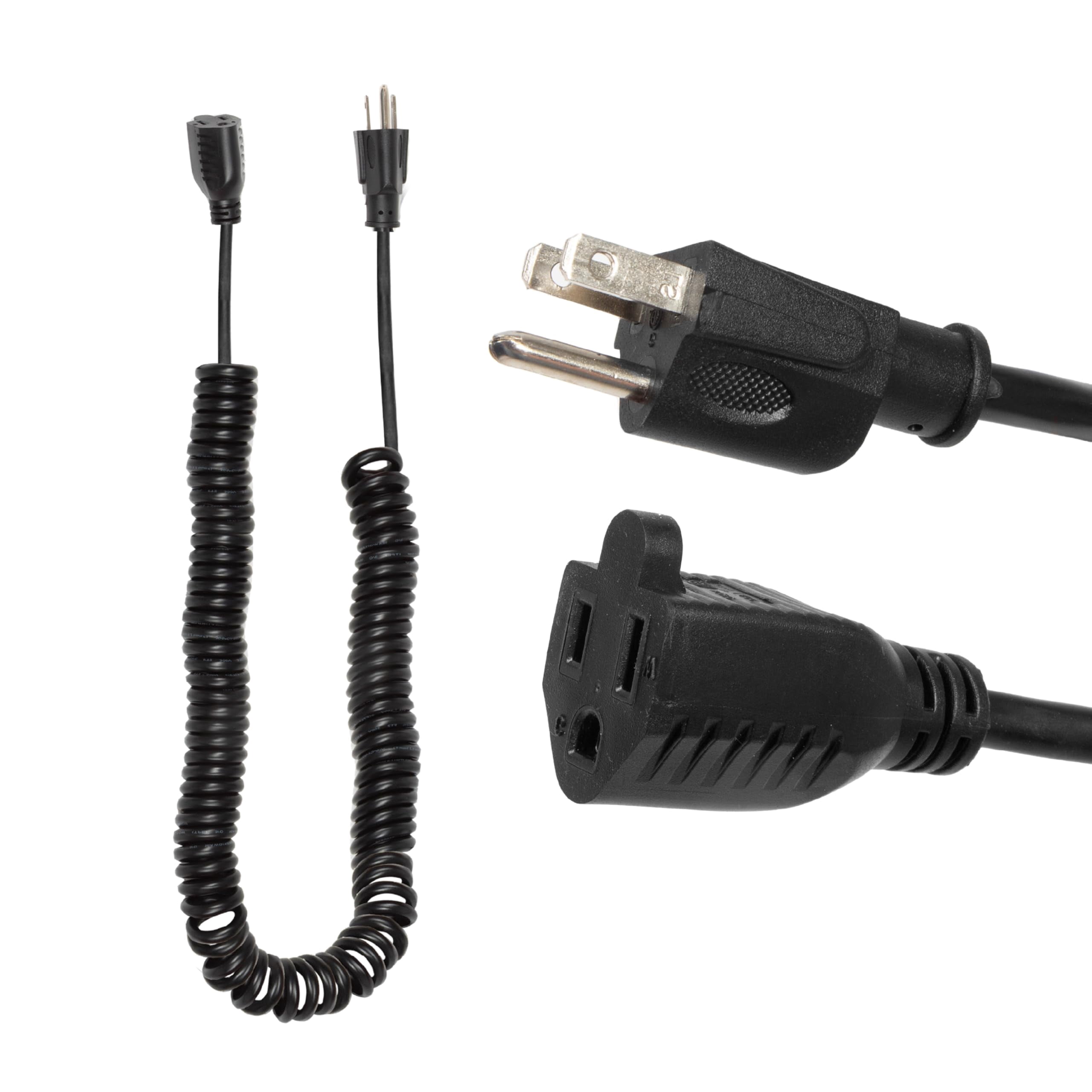 Iron Forge Cable SJEOW Black Outdoor Coiled Extension Cord 8.5 ft, 14/3 ...