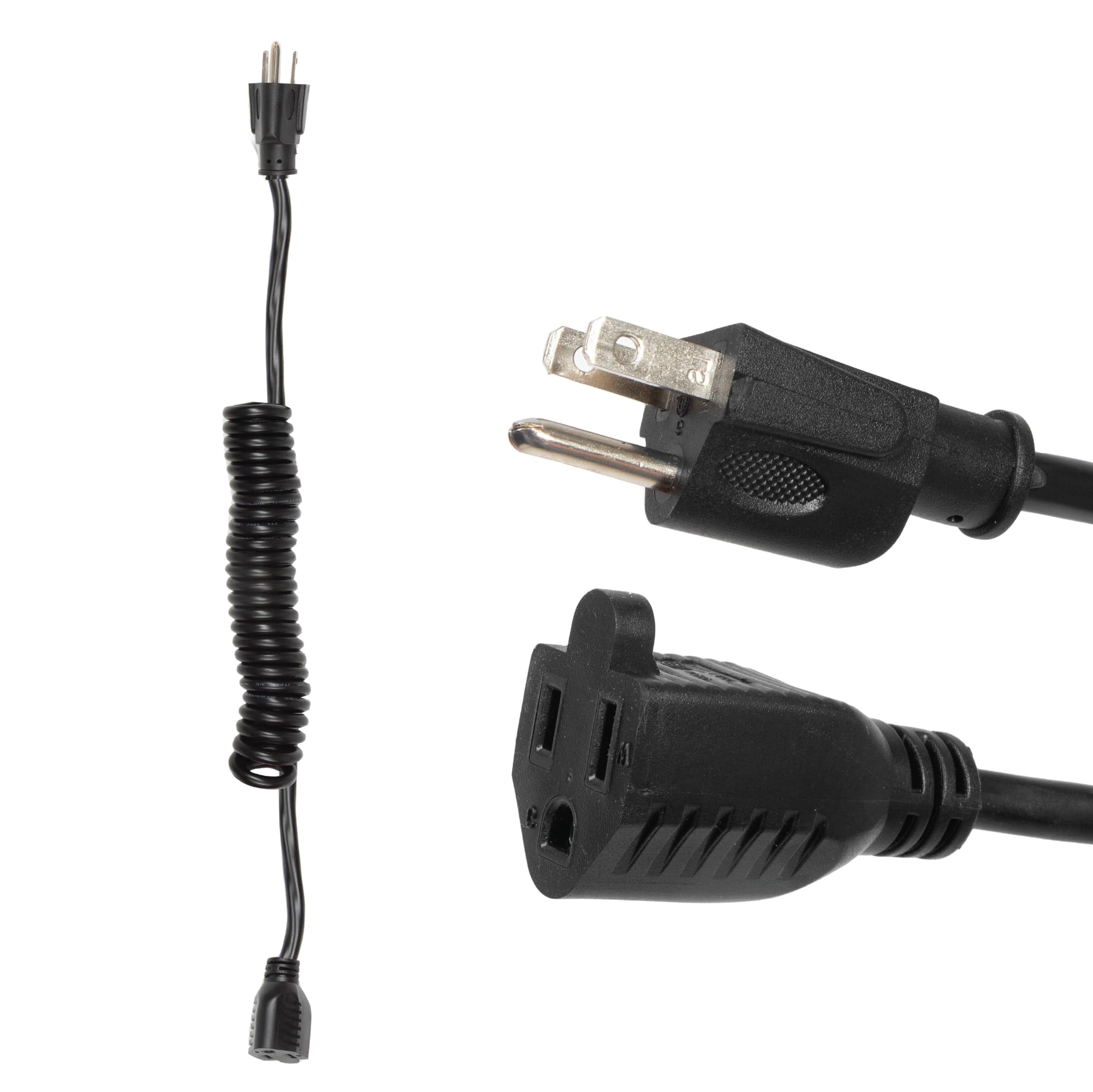 Iron Forge Cable SJEOW Black Outdoor Coiled Extension Cord 8.5 ft, 16/3 ...