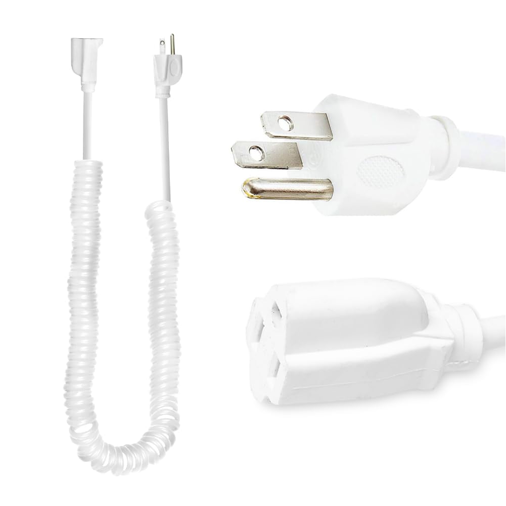 Iron Forge Cable SJEOW White Outdoor Coiled Extension Cord 5 ft,13 Amp ...