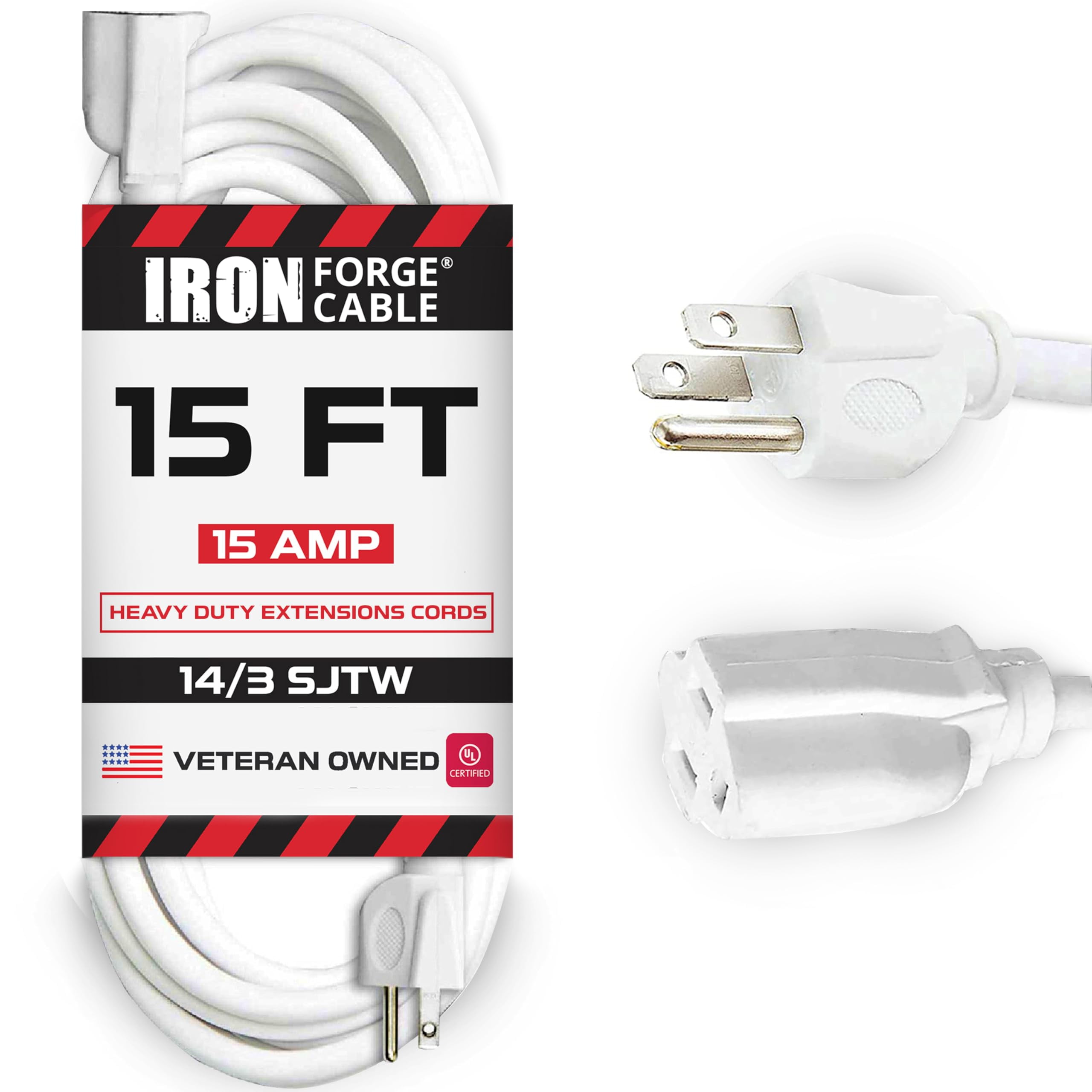 Iron Forge Cable Weatherproof 15 Ft Outdoor Extension Cord - 14/3 SJTW ...