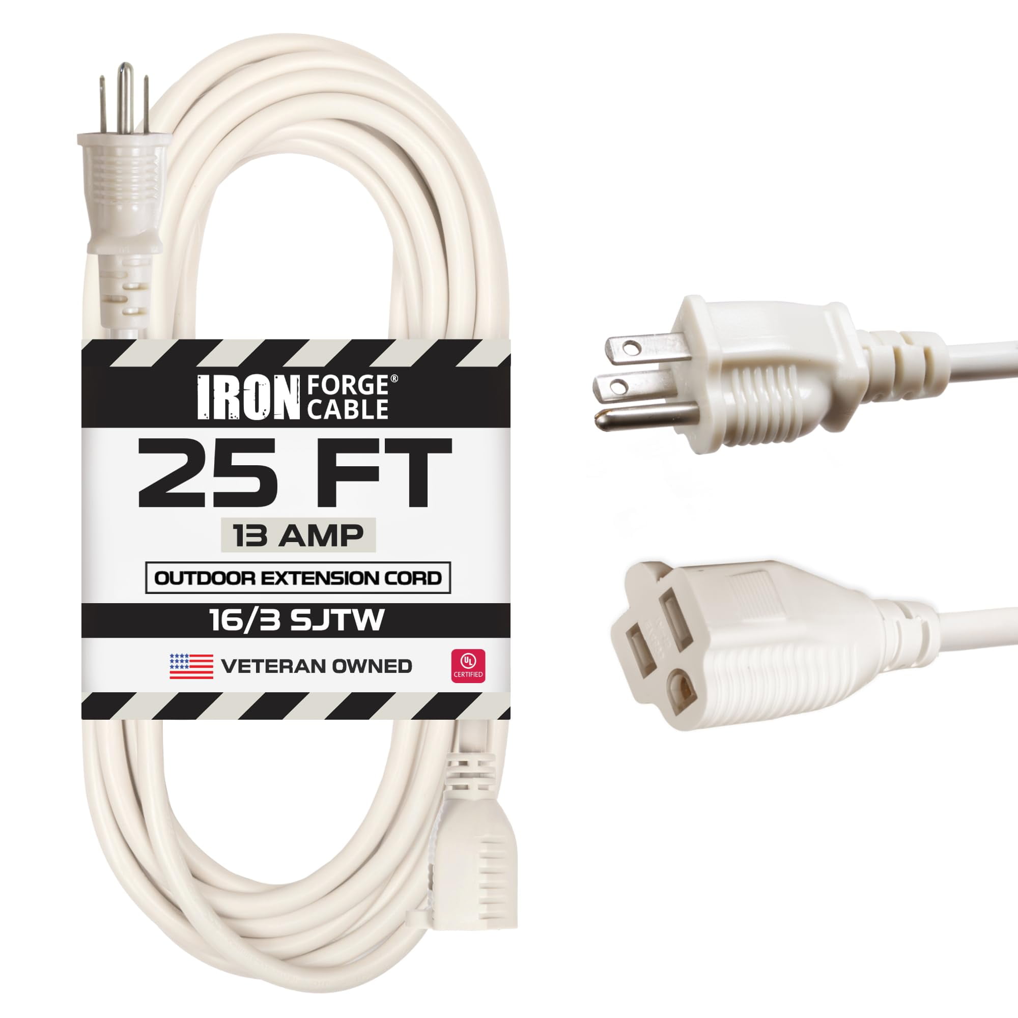 Iron Forge Cable Weatherproof 25 Ft Outdoor Extension Cord - 16/3 SJTW ...