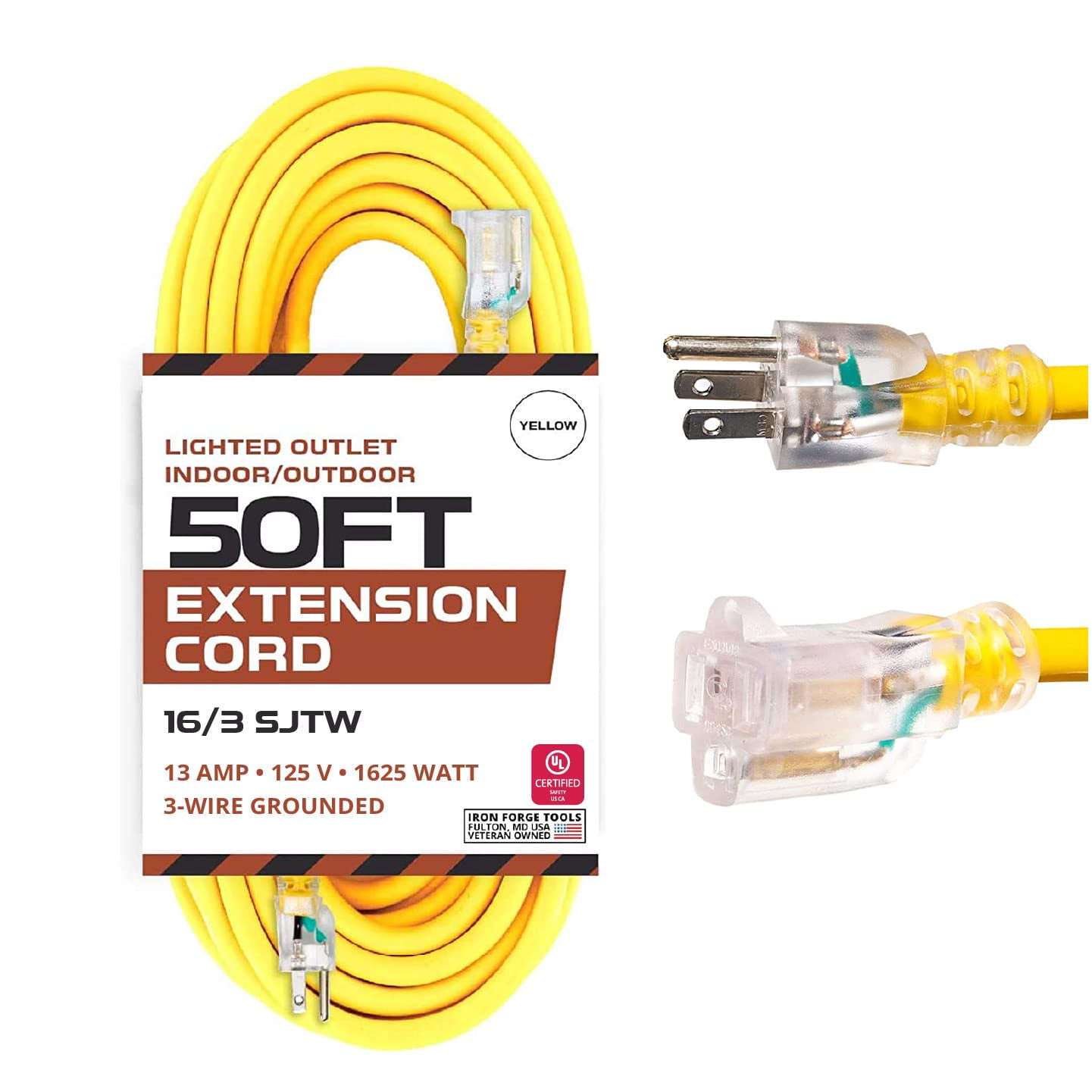 Iron Forge Cable Weatherproof 50 Ft Outdoor Extension Cord - 16/3 SJTW ...