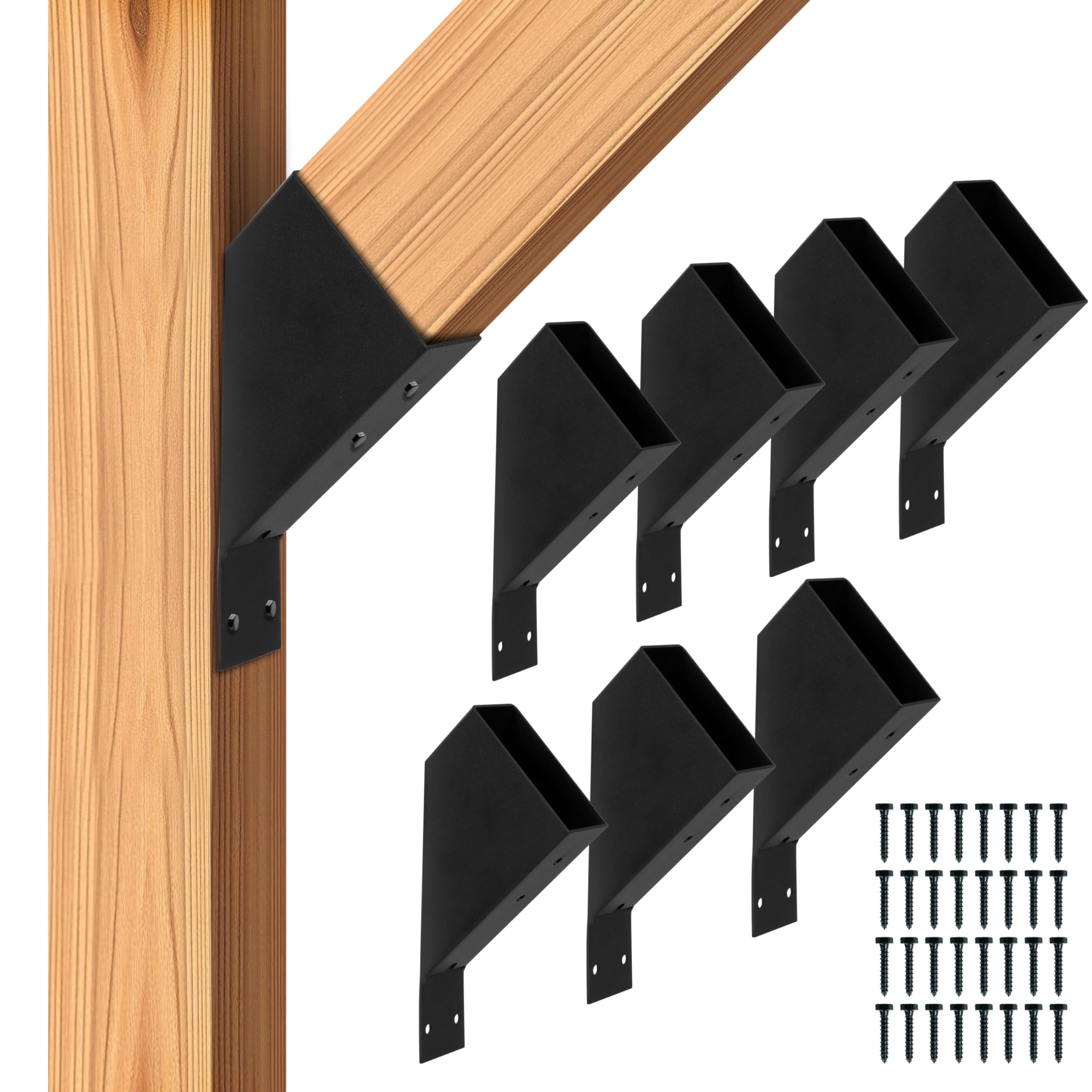 Iron Forge Tools 2x4 Pergola Brackets - 8 Pack Powdercoated Steel ...