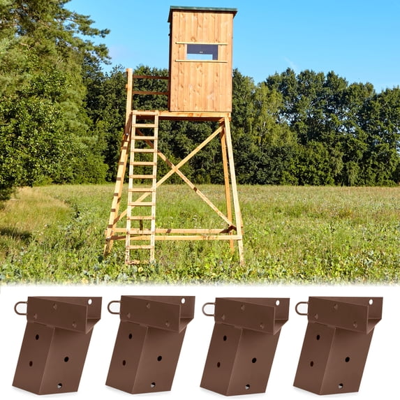 Iron Forge Tools Deer Stand Brackets, 4x4 Inch Brown Powder Coated ...