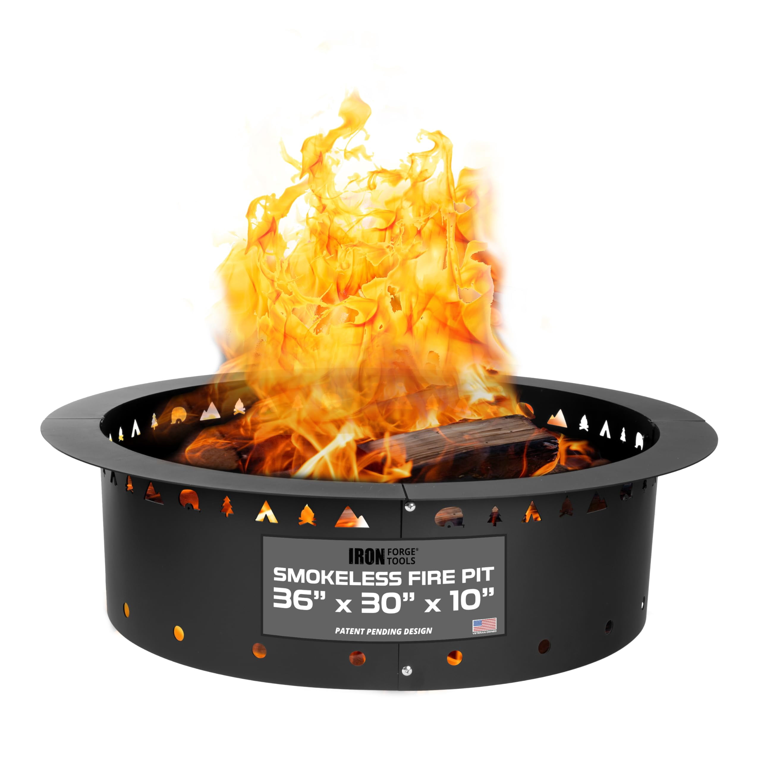 Iron Forge Tools Fire Pit Ring 36 Inch Outer/30 Inch Inner - Outdoor ...