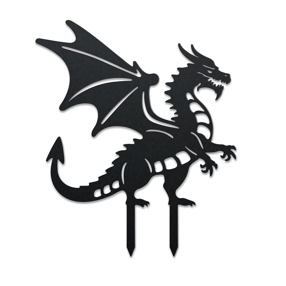 Iron Garden Stakes for Outdoor Garden Decoration Dragon 280x330x1.2mm ...