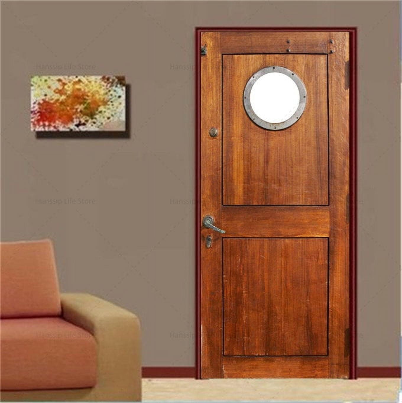 Iron Gate Pattern Door Sticker Self Adhesive Retro Wooden Door ...