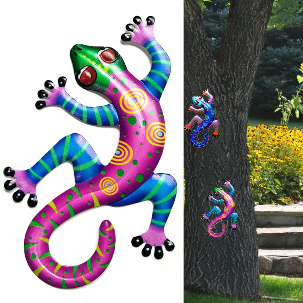 Iron Gecko Garden Decor Wall Art, Rust-Resistant Metal, Variety of ...