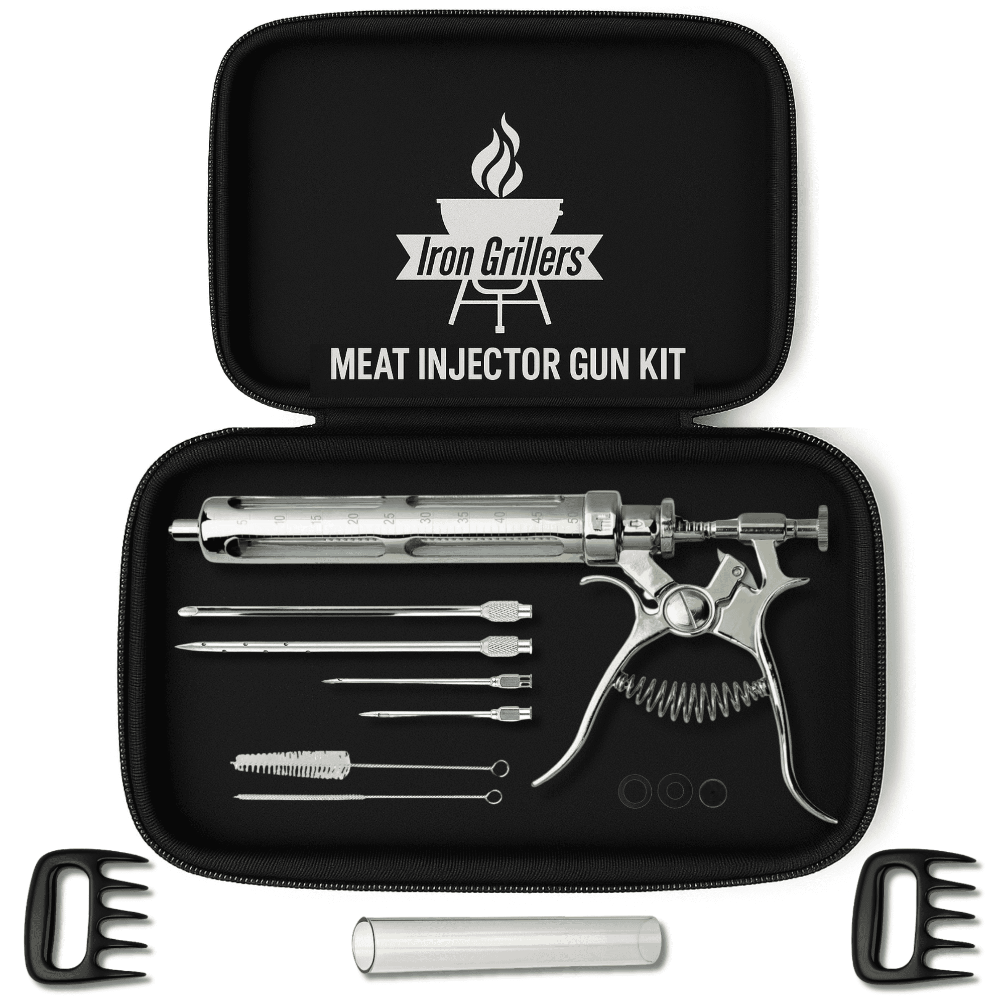 Iron Grillers Professional Marinade Meat Injector Gun Kit for Smoking ...
