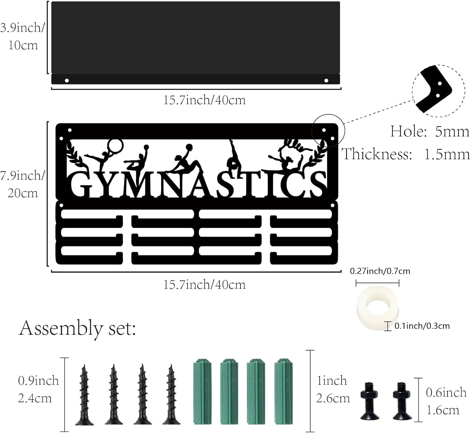 Iron Gymnastics Medal Hanger Display Trophy Shelf Medal Holder with ...