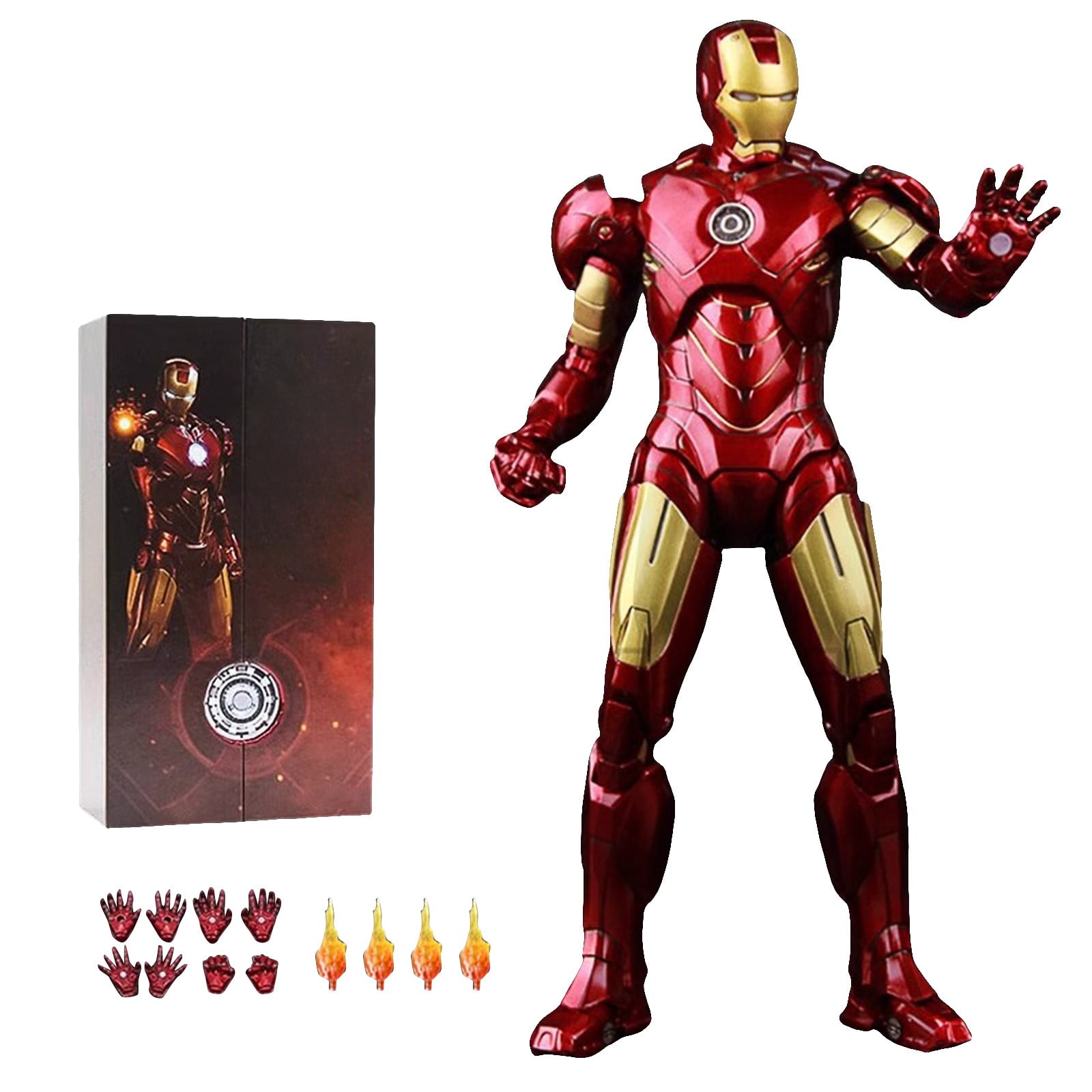 Iron Hero Man Red Gold Armor Action Figure – 7" Deluxe Posable ...
