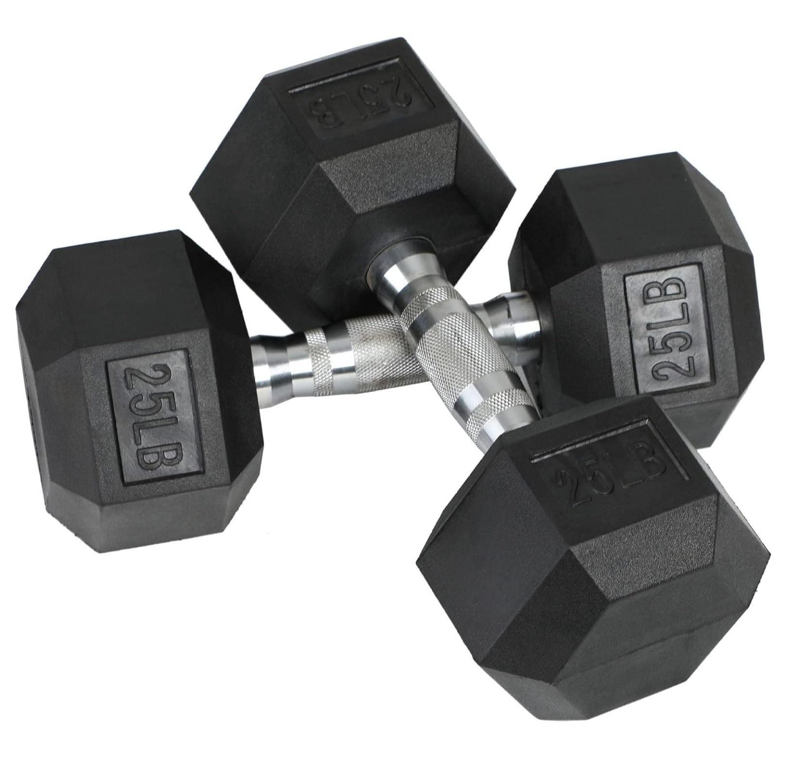 Iron Hexagonal Cast Exercise Dumbbell Free Weight with Contoured ...