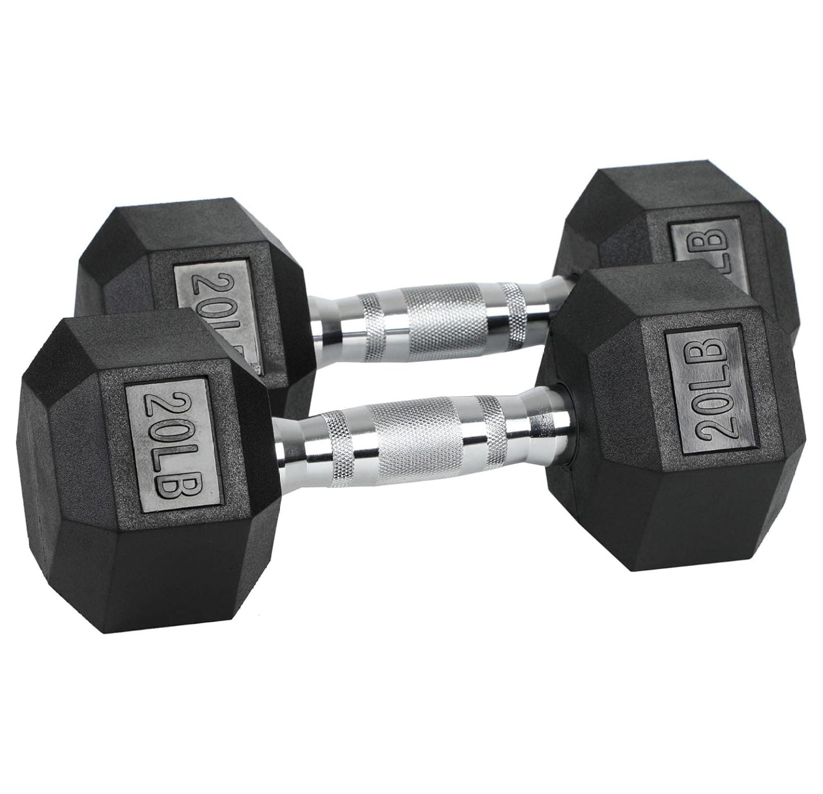 Iron Hexagonal Cast Exercise Dumbbell Free Weight with Contoured ...