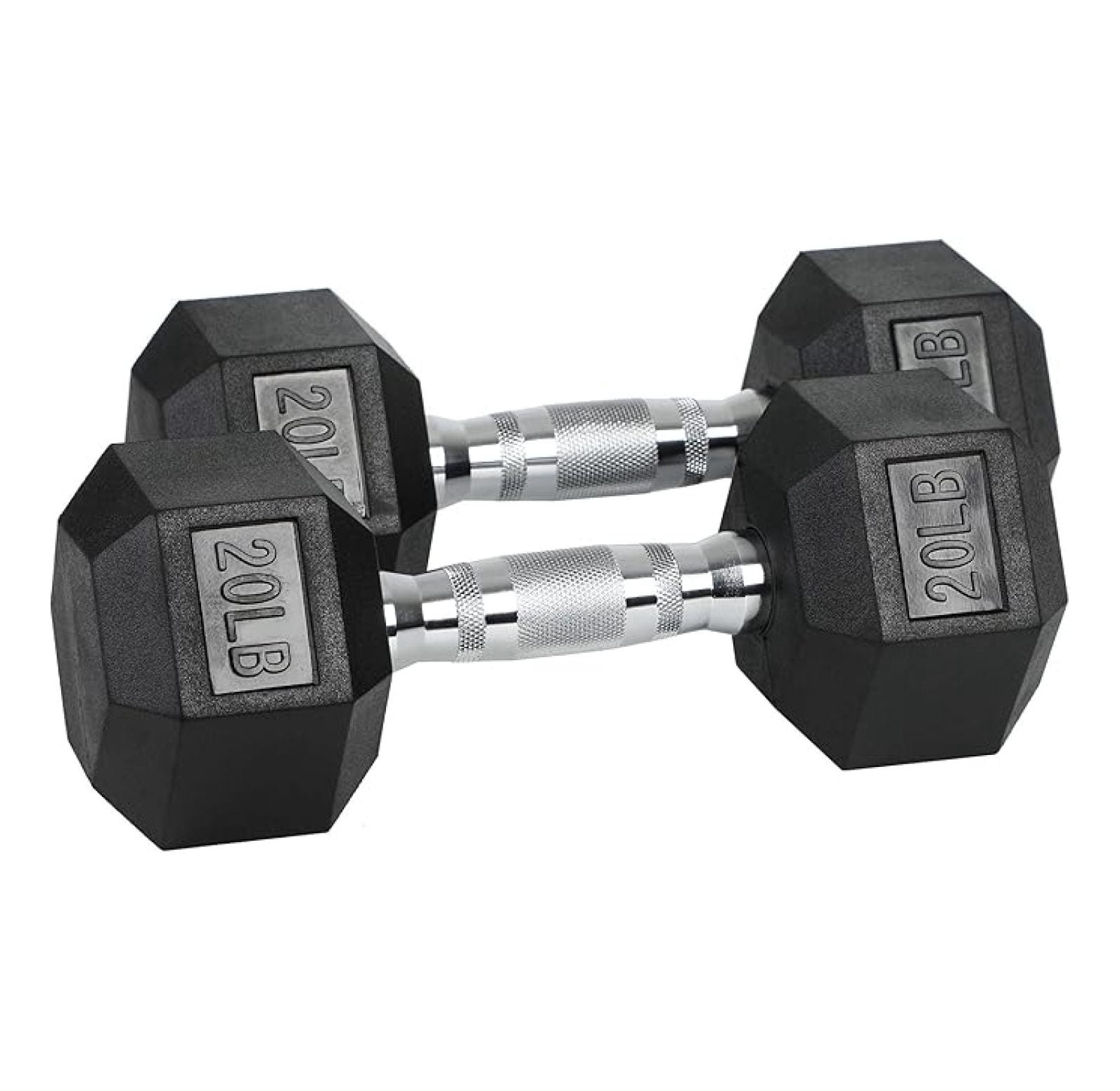 Iron Hexagonal Cast Exercise Dumbbell Free Weight with Contoured ...