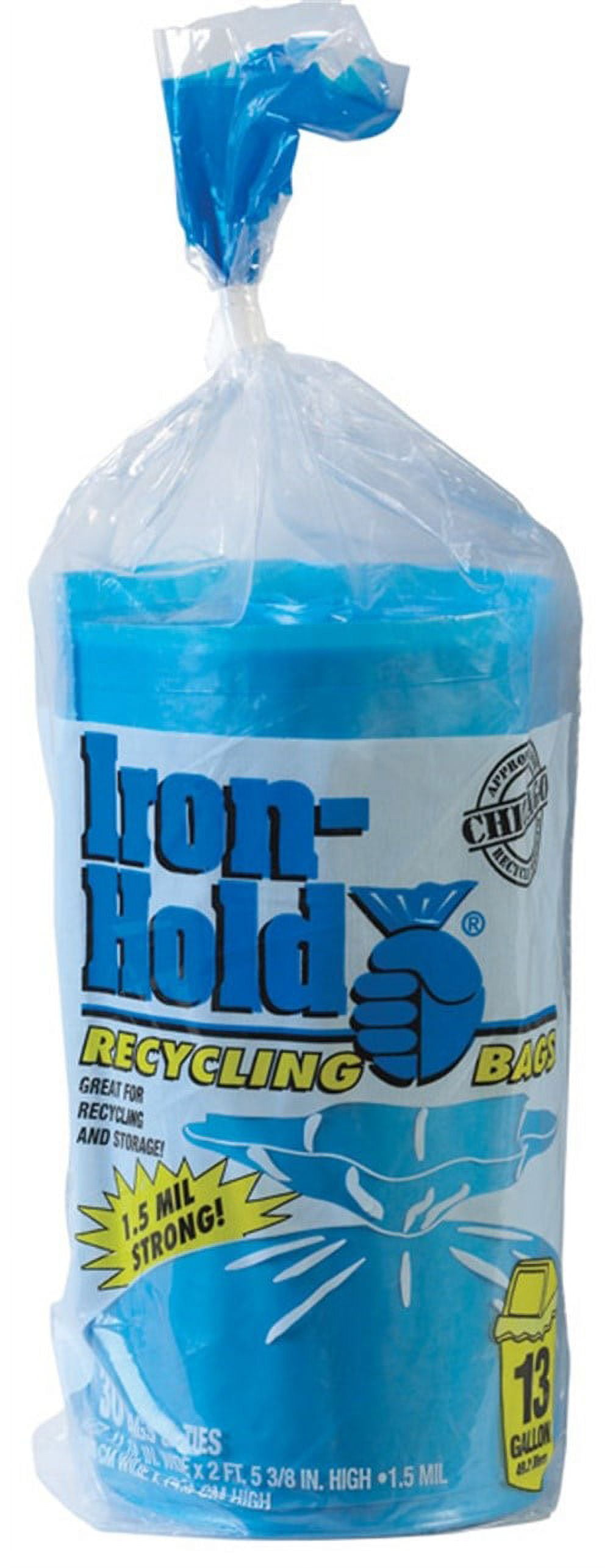 Iron-Hold 618781 Kitchen Trash Bags 13 gal Twist Tie Blue - Walmart.com