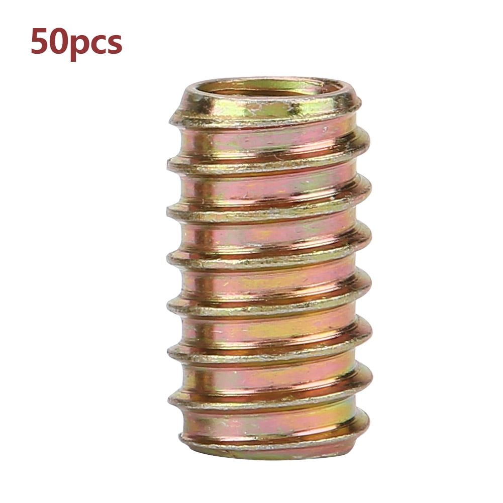 50PCS Inner & Outer Tooth Straight Nuts for Furniture Assembly M10*25 ...