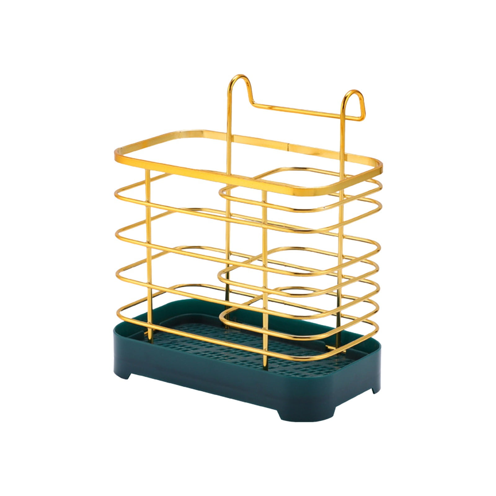 Iron Kitchen Chopstick Holder - Wall Hanging Double Grid Storage Rack ...
