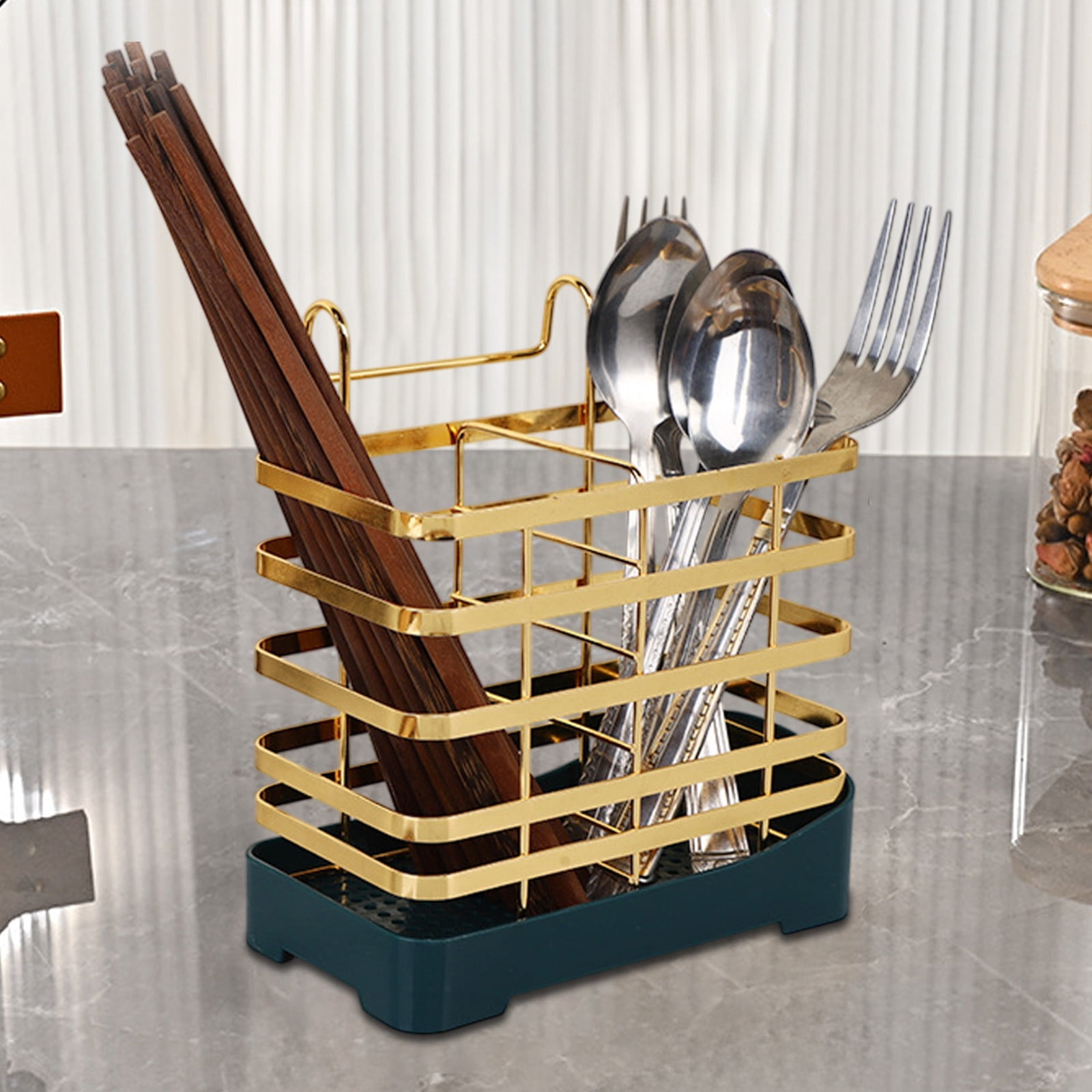 Iron Kitchen Utensil Storage Rack | Wall Mounted Multifunction ...