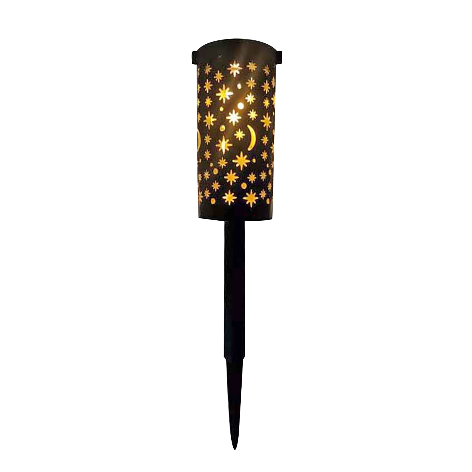Iron Lantern Hollow Solar Lawn Stake Light,Cutout Metal Garden Lamp ...