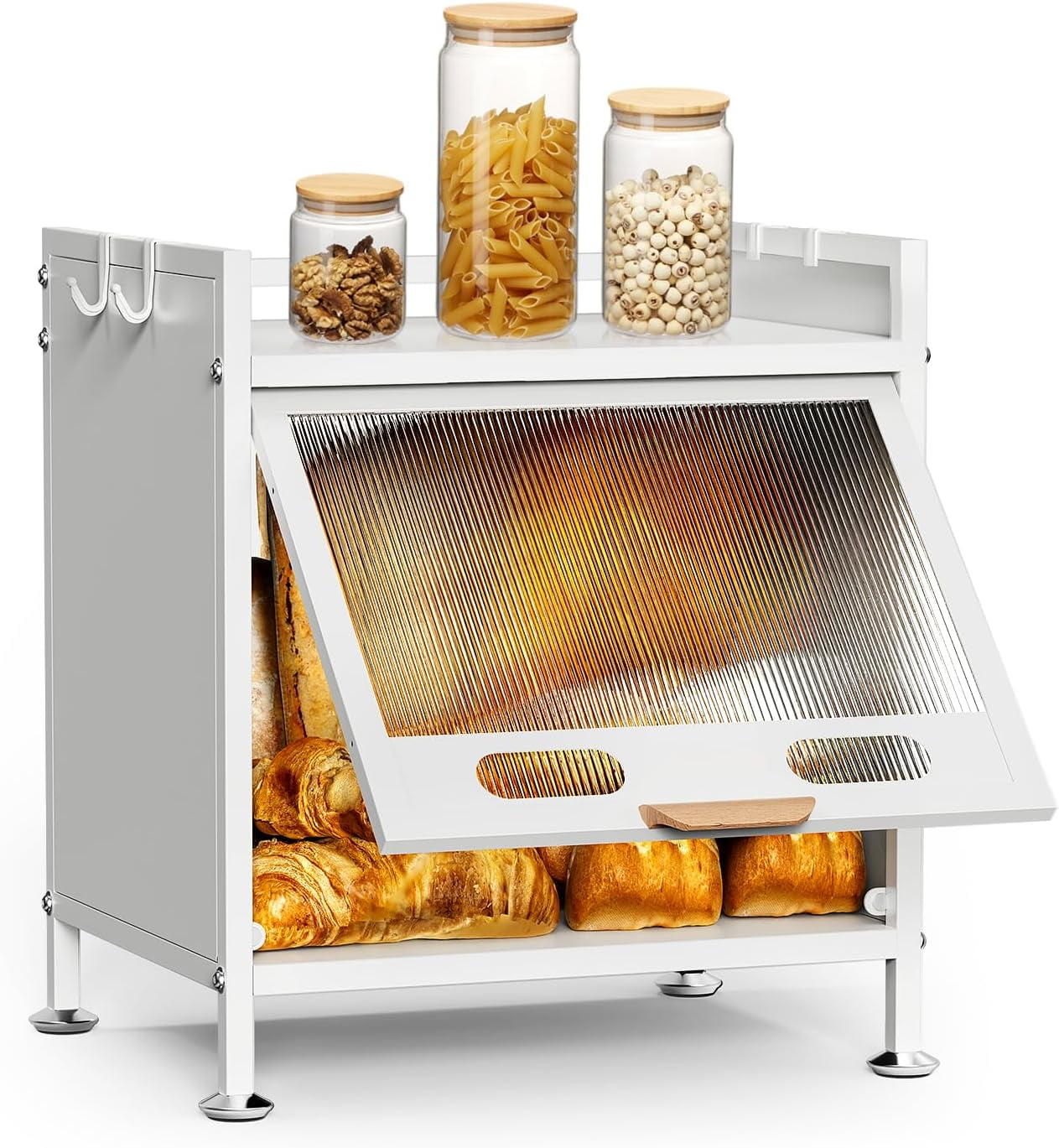 Iron Large Bread Box for Kitchen Countertop, Large Bread Storage ...