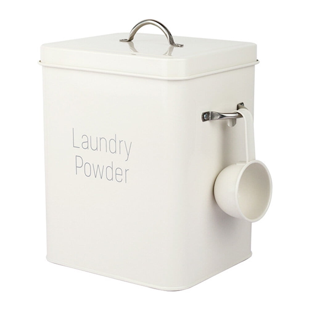 Iron Laundry Powder Bucket Food Pasta Container Rice Baby White ...