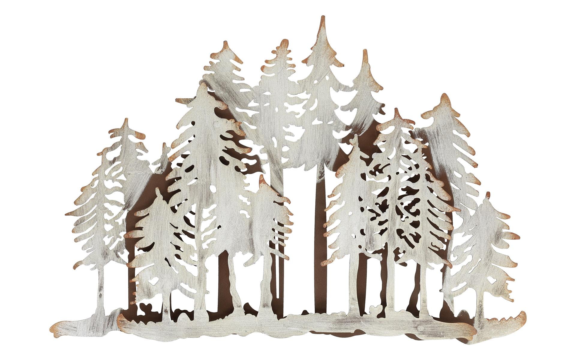 Iron Layered Trees 17.25x1x12" Silver/Brown - Walmart.com