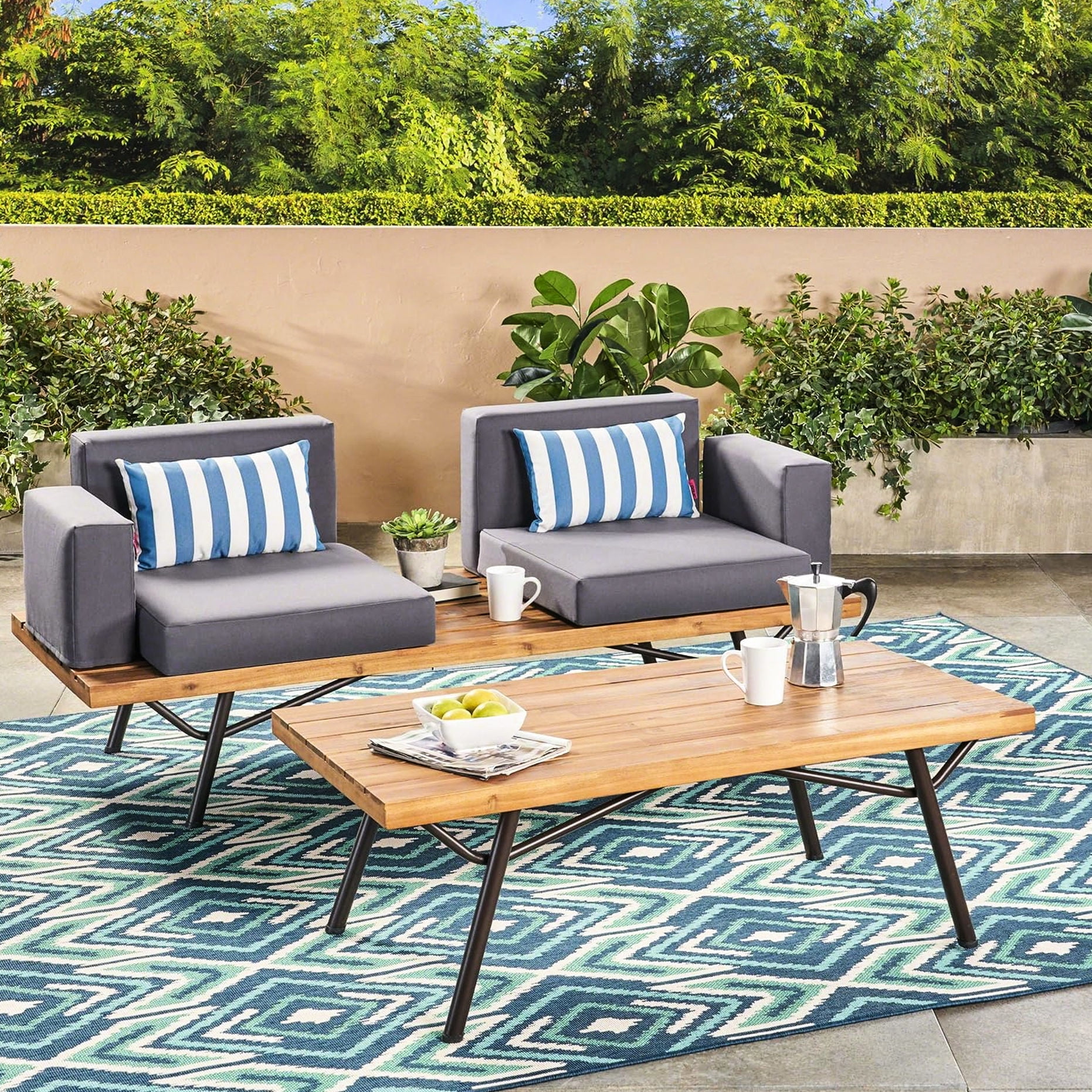 Iron Legs with Rustic Finish - Comfortable Sofa - Patio Decorating ...