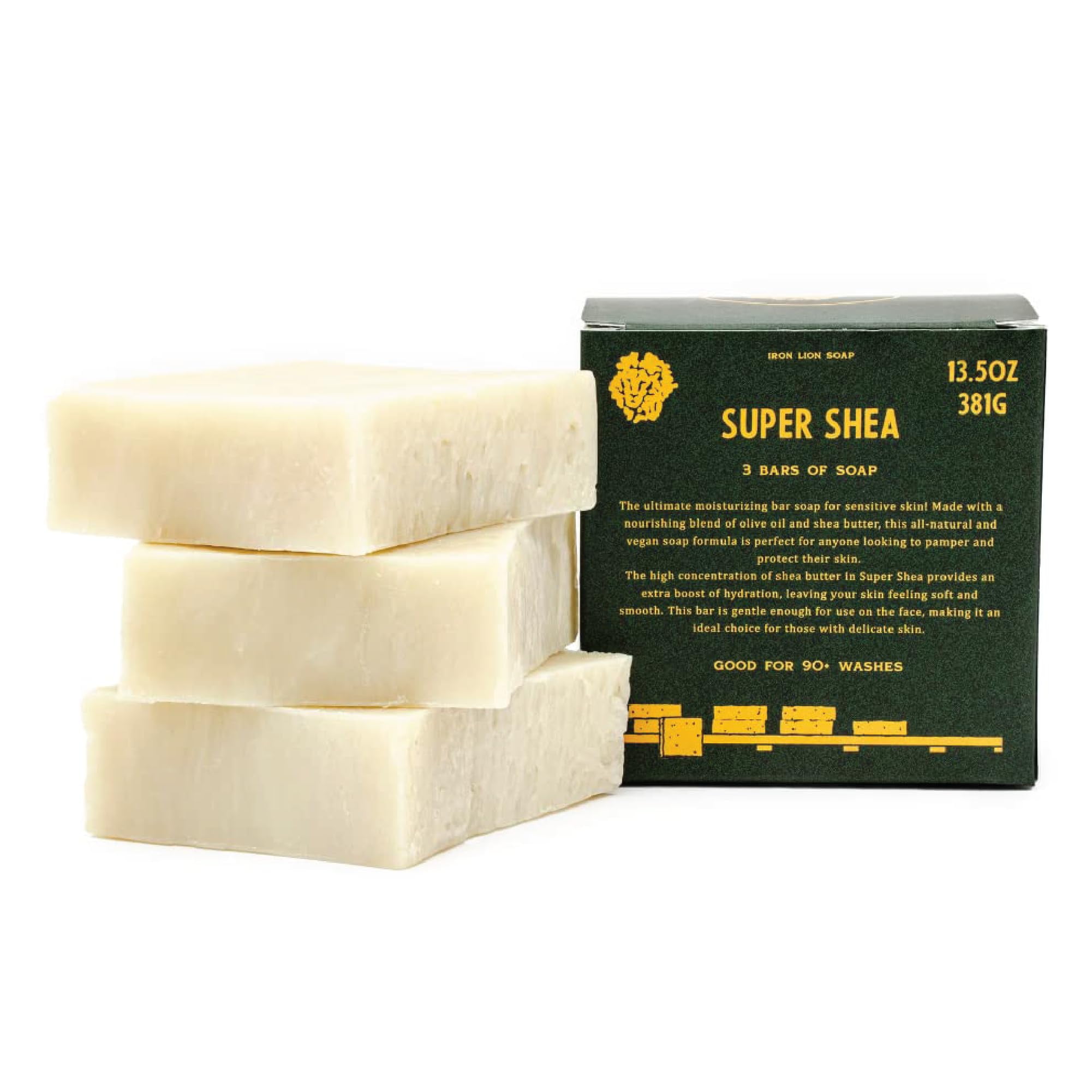 Iron Lion Soap - Super HYZ01 Shea (Unscented Olive Oil and Shea Butter ...